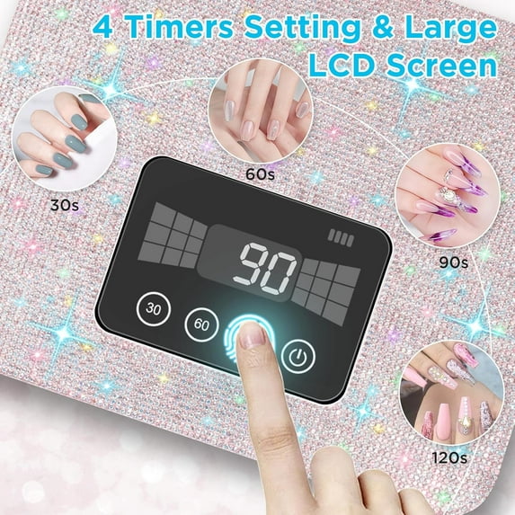 Cordless UV Nail Lamp, Rechargeable UV Light for Gel Nails, LED Nail ...