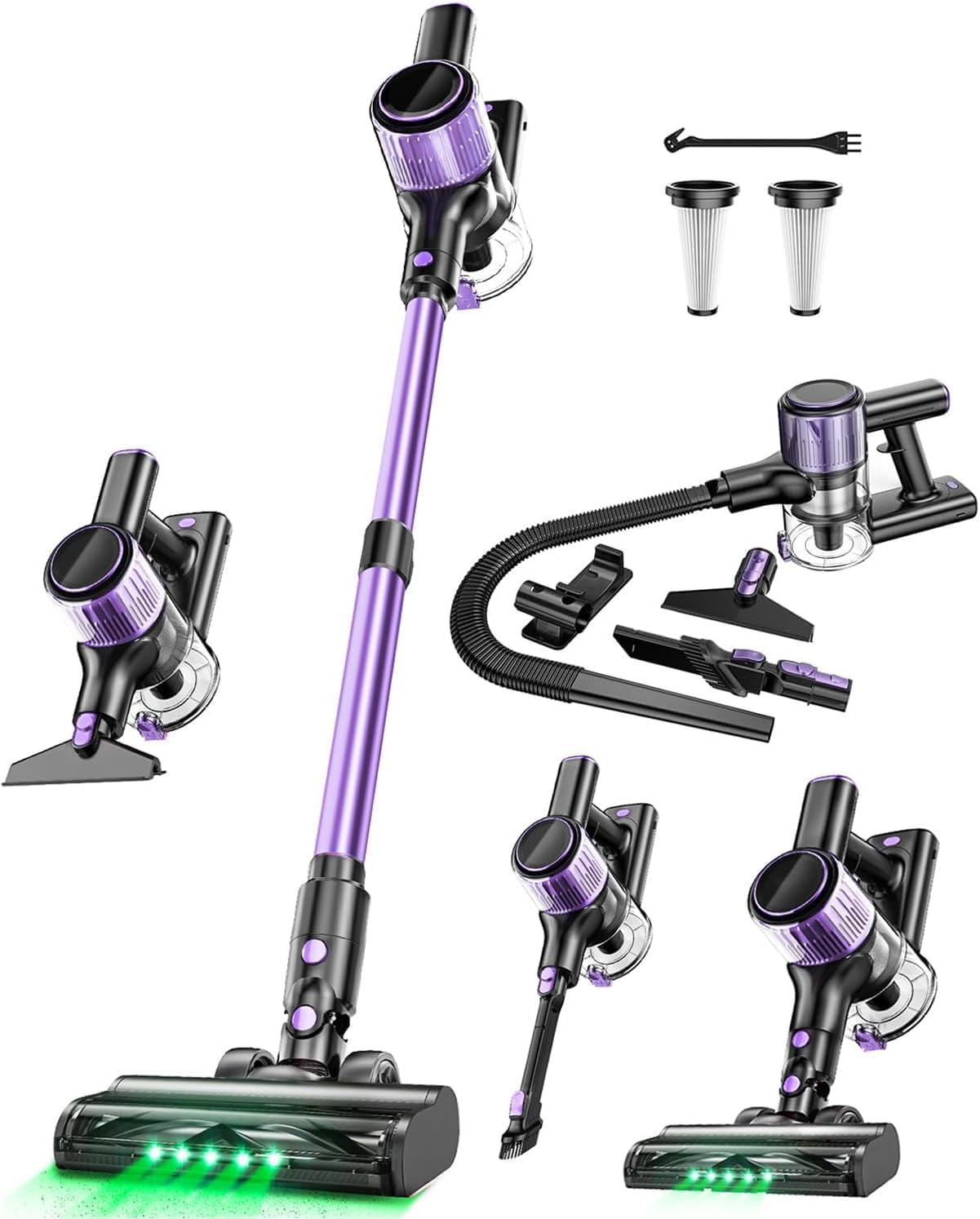 Cordless Vacuum Cleaner, 10-in-1 Vacuum Cleaners for Home, 28.75 in ...