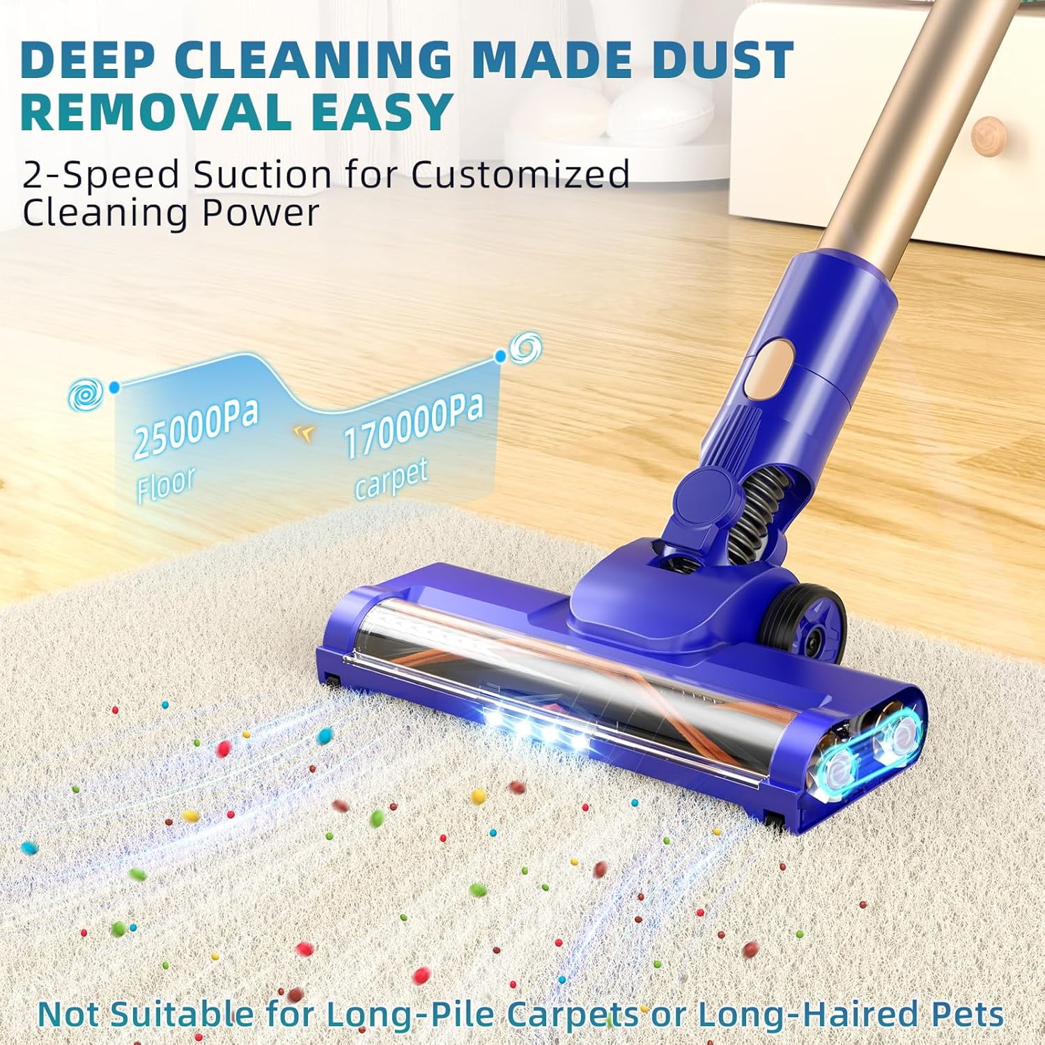 Cordless Vacuum Cleaner, 180 ° Bendable Wand Stick Vacuum Cleaners with ...