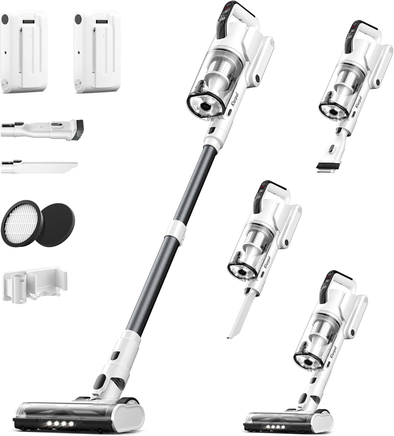 Cordless Vacuum Cleaner, 2 Batteries 140 Mins Runtime 600W 50Kpa Stick ...