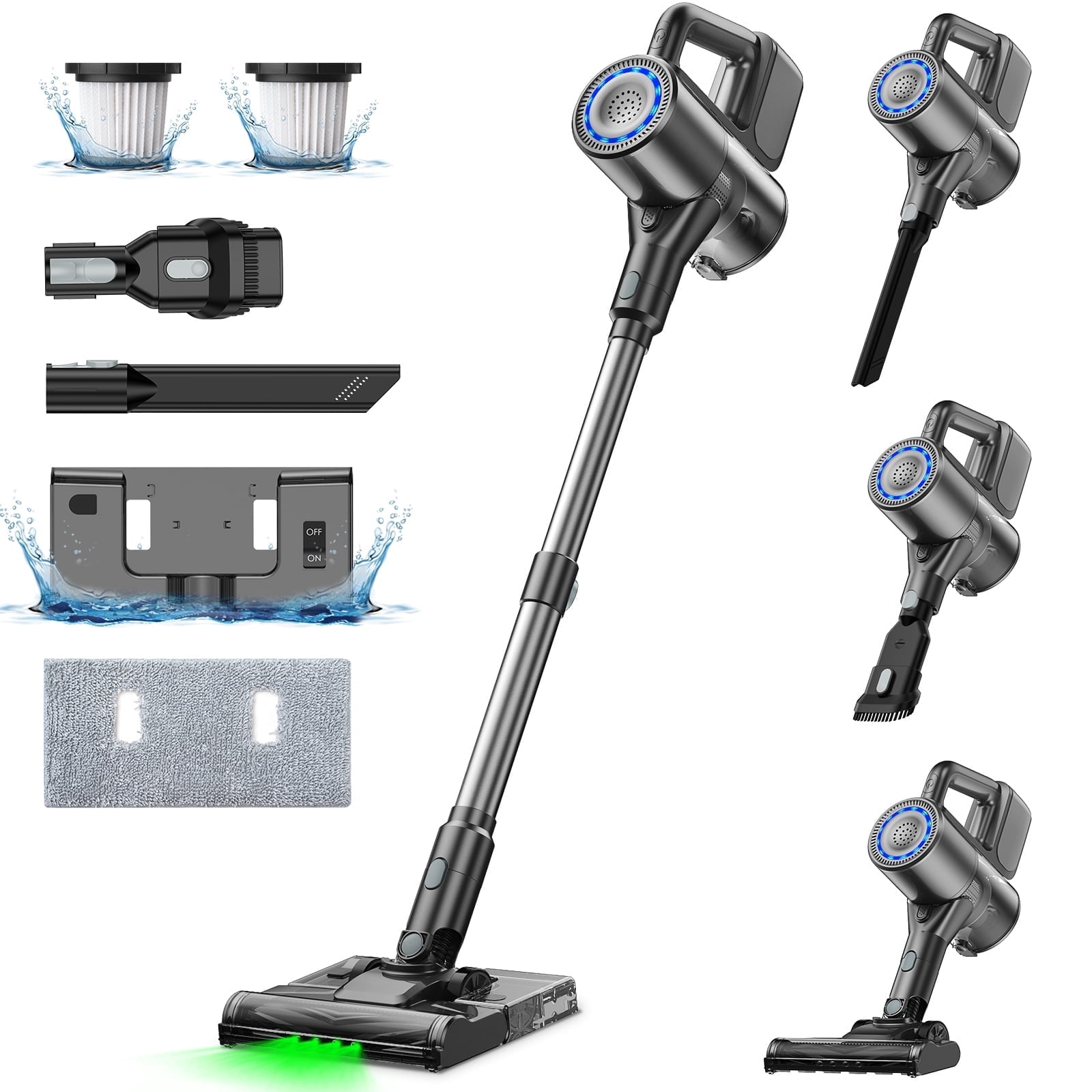 Cordless Vacuum Cleaner, 2-in-1 Cordless Vacuum and Mop Combo, 35Kpa ...