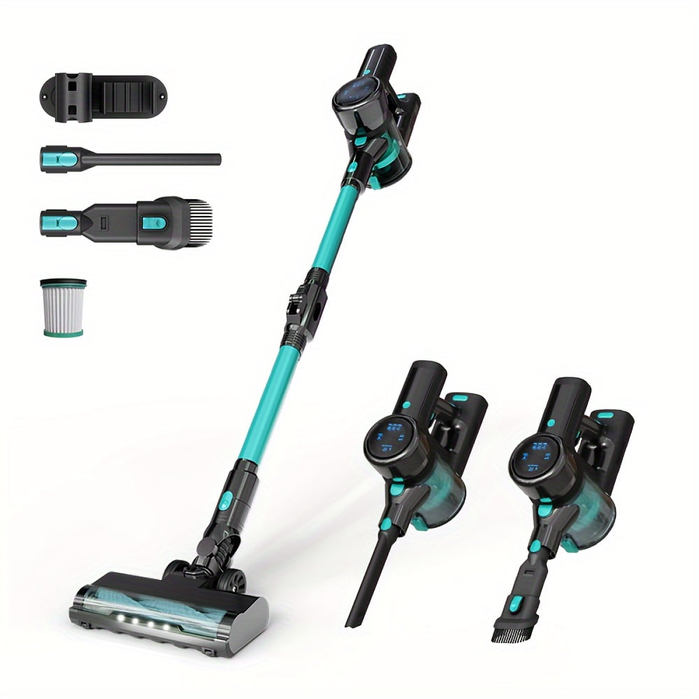 Cordless Vacuum Cleaner (250W) - 40min Runtime, 6-Layer Filtration, 3 ...