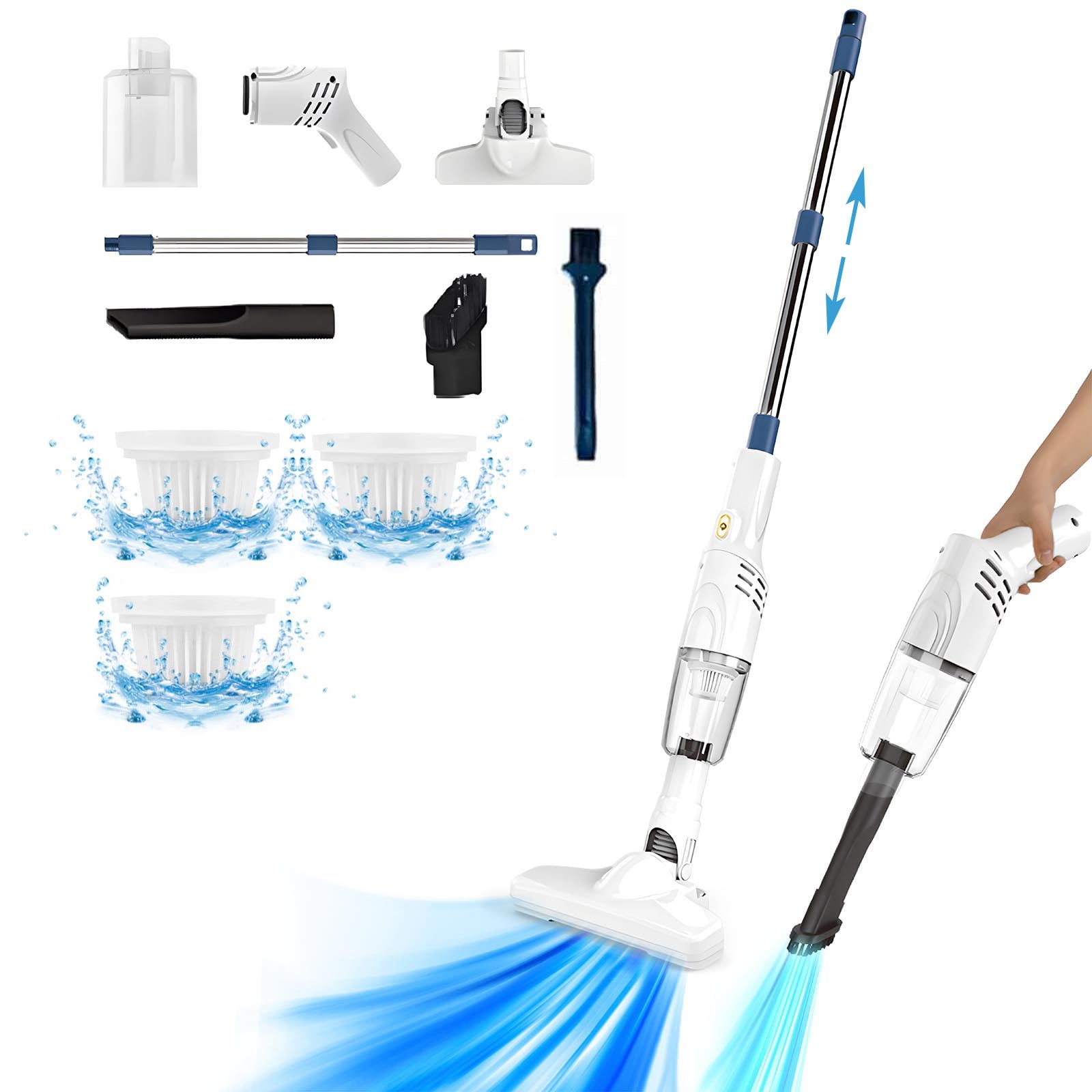 Cordless Vacuum Cleaner, 30000Pa/450W Powerful Vacuum Cleaners for Home ...