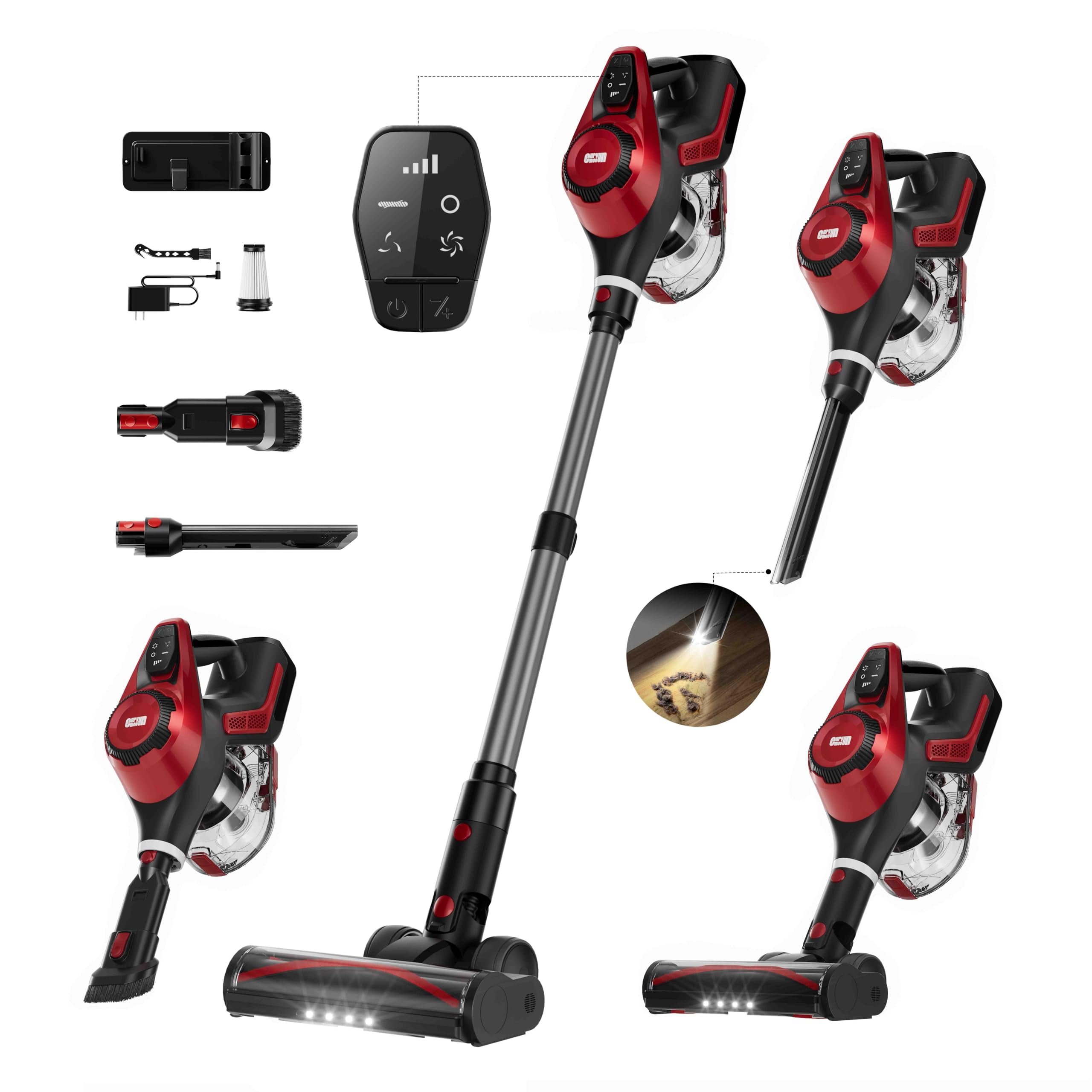Cordless Vacuum Cleaner, 30Kpa Home Stick Vacuum, Smart Display & 1.5L ...