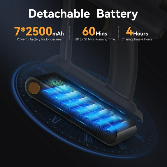 Cordless Vacuum Cleaner 350W/≥24KPA Powerful Stick Vacuum with Led ...