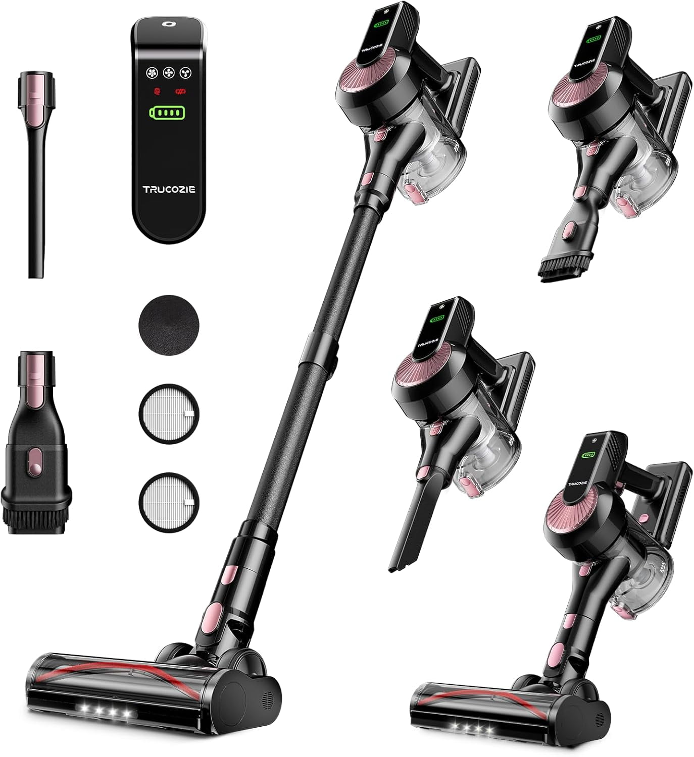 Cordless Vacuum Cleaner, 40Kpa 45Mins Vacuum Cleaners for Home, 8-in-1 ...