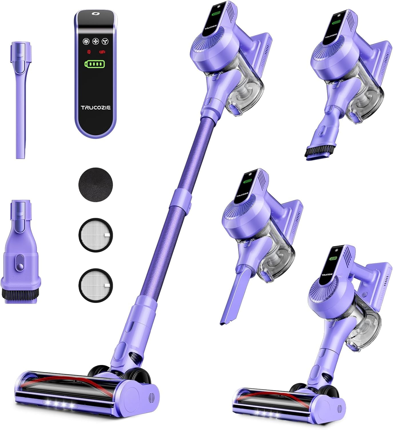 Cordless Vacuum Cleaner, 40Kpa 45Mins Vacuum Cleaners for Home, 8-in-1 ...