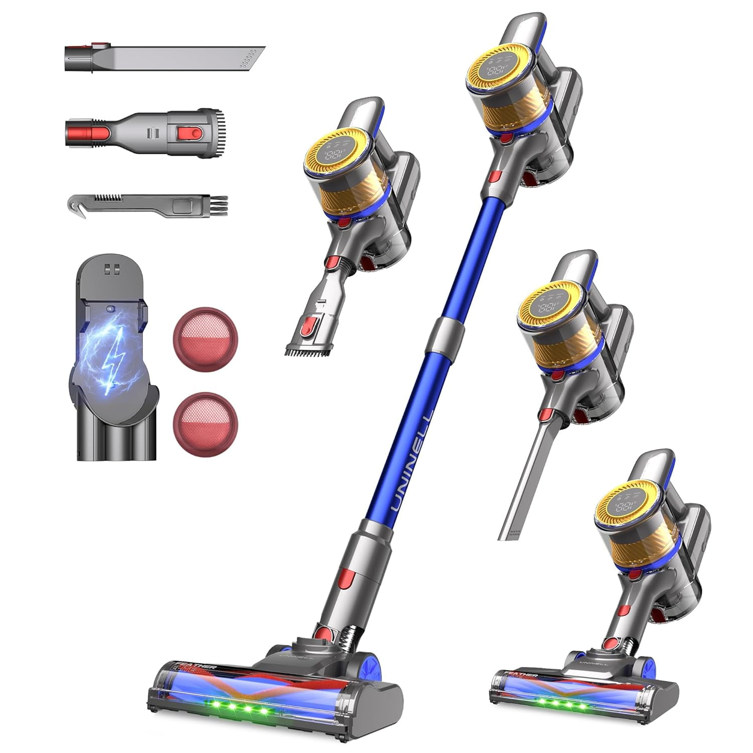 Cordless Vacuum Cleaner,45000Pa/450W Vacuum Cleaners for Home with 60Mins Runtime,Lightweight ...