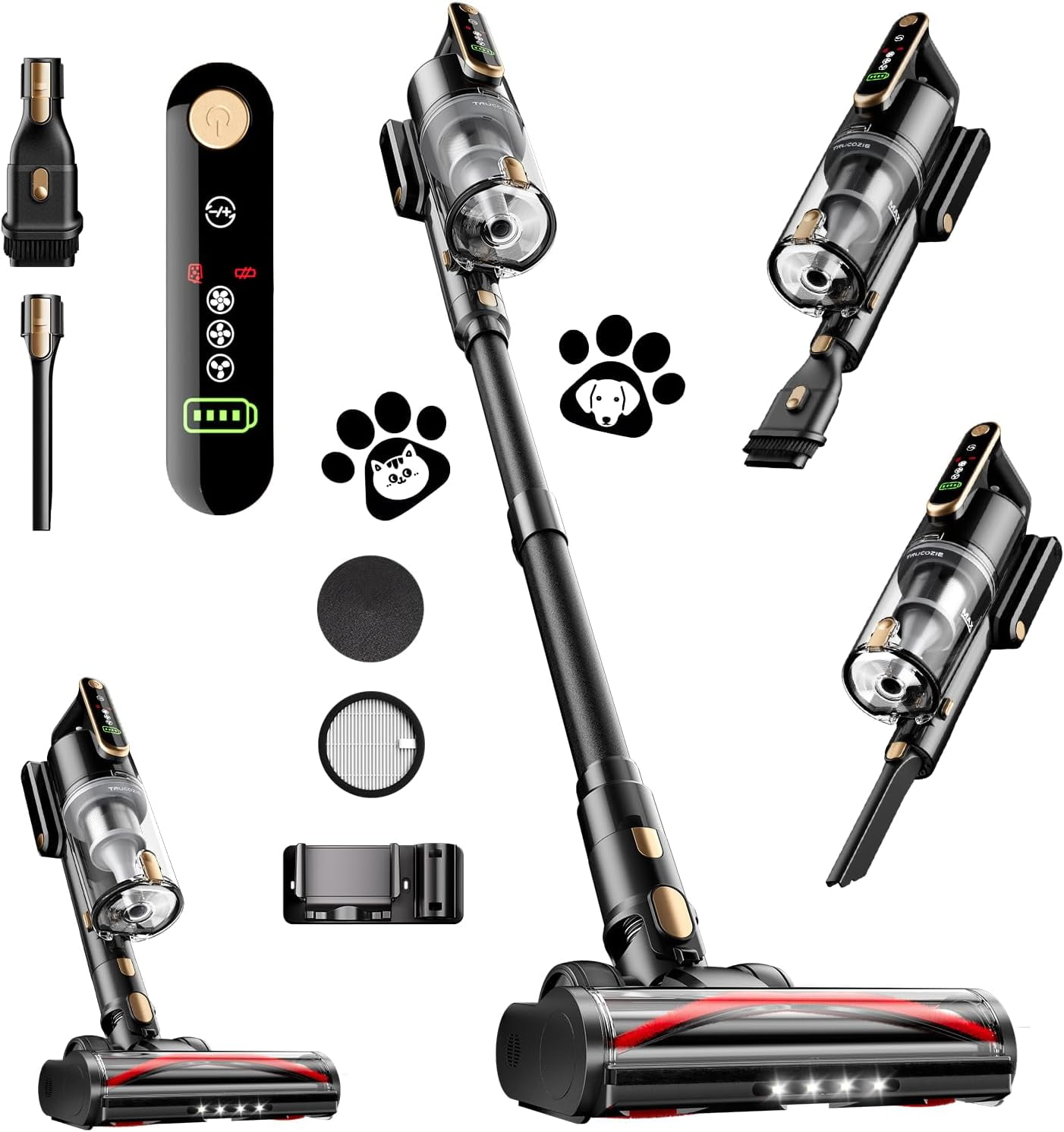 Cordless Vacuum Cleaner, 45Kpa 50 Mins Runtime Self-Standing Stick ...