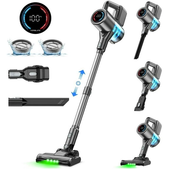 Cordless Vacuum Cleaner, 500W/40KPA Lightweight Stick Vacuum up to 40 ...