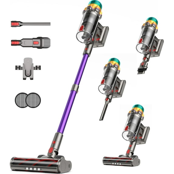 Cordless Vacuum Cleaner, 50KPA 600W 65Mins Extra-Large Dust Cup ...