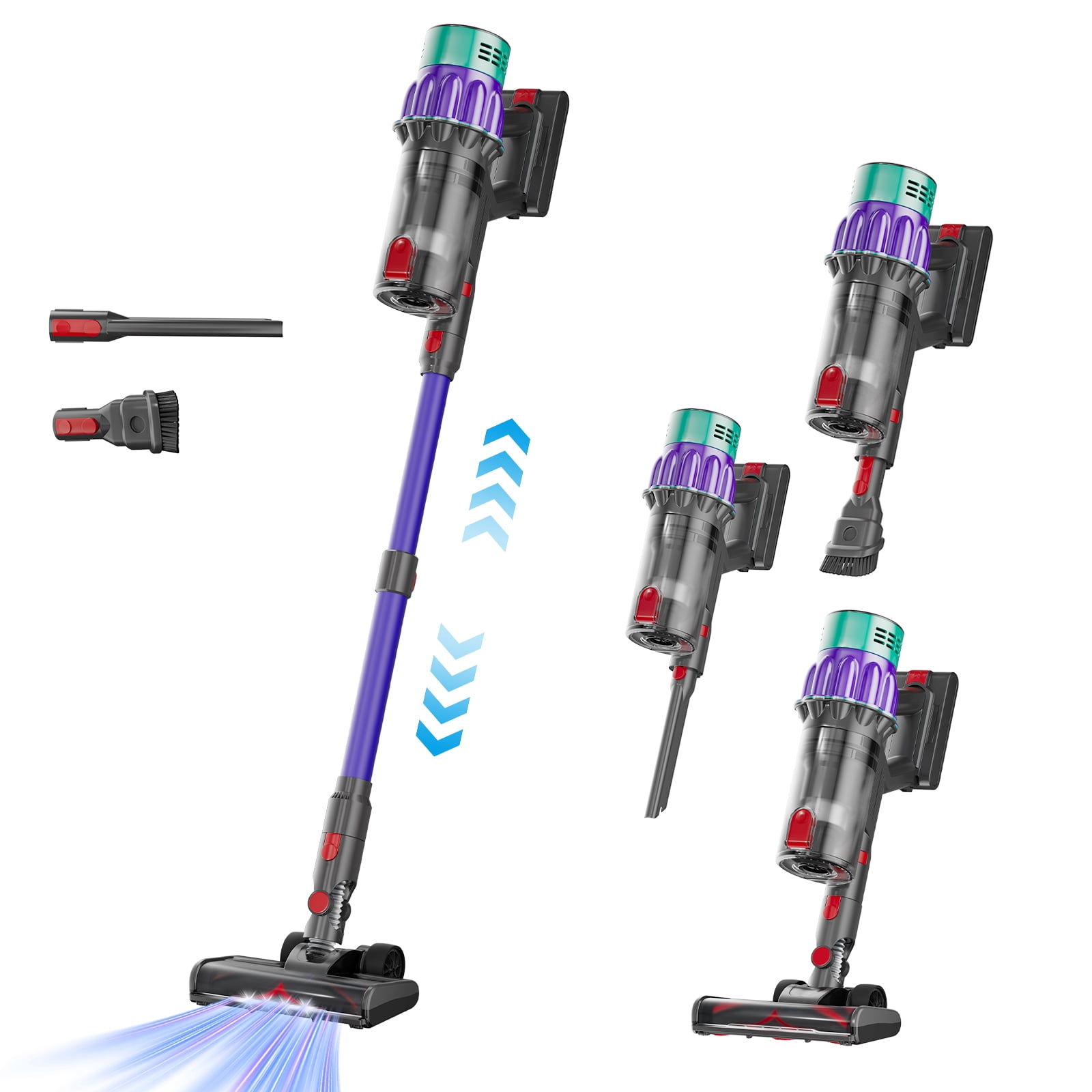 Cordless Vacuum Cleaner, 550W 45KPA 55Mins Self-Standing Vacuum ...