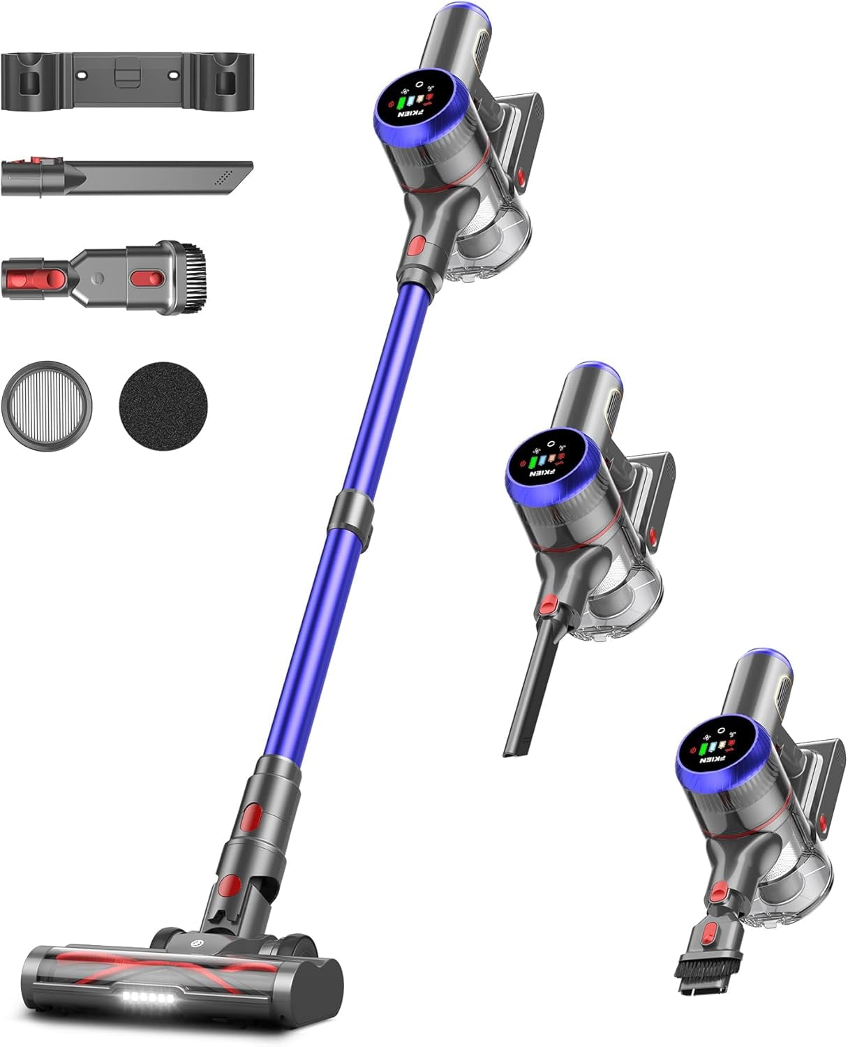 Cordless Vacuum Cleaner, 550W 45kPa 65Mins Vacuum Cleaners for Home ...