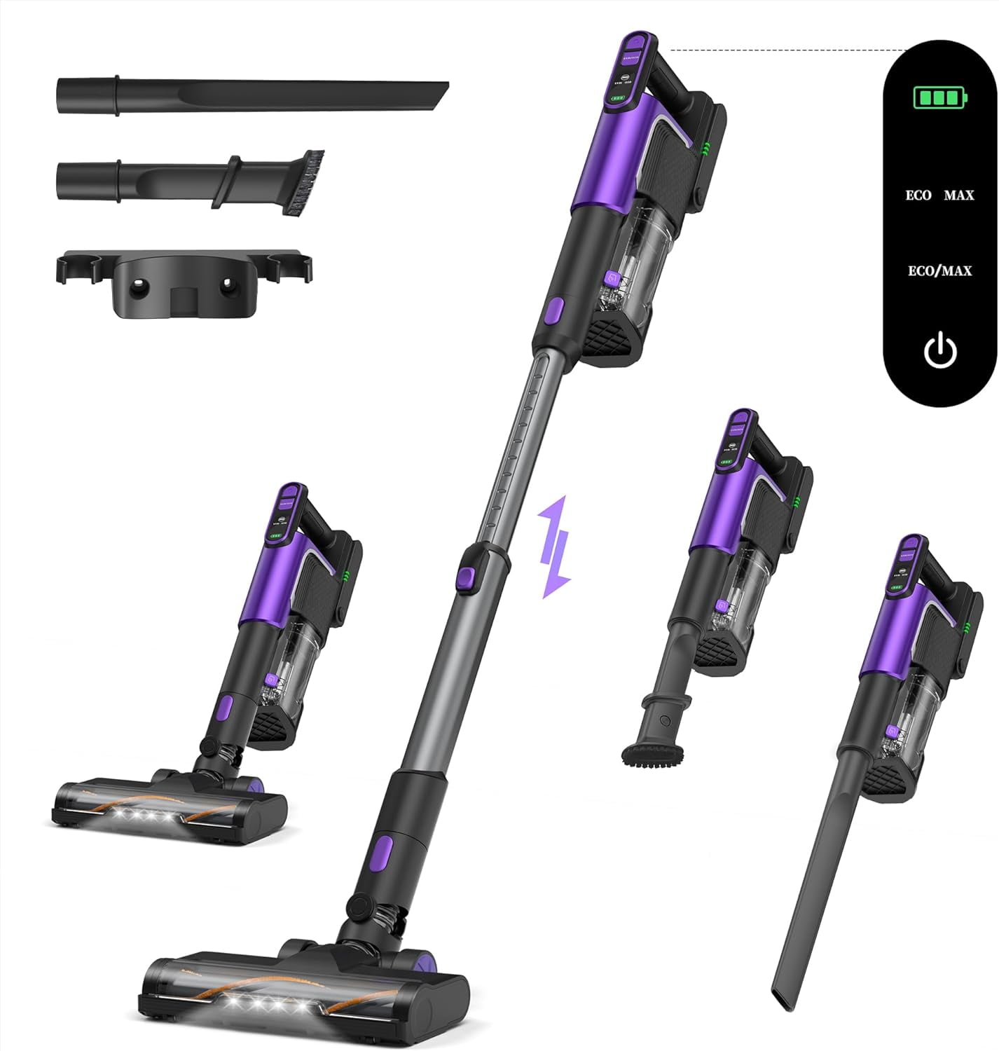Cordless Vacuum Cleaner, 550w 45kpa Vacuum Cleaners for Home, Stick ...