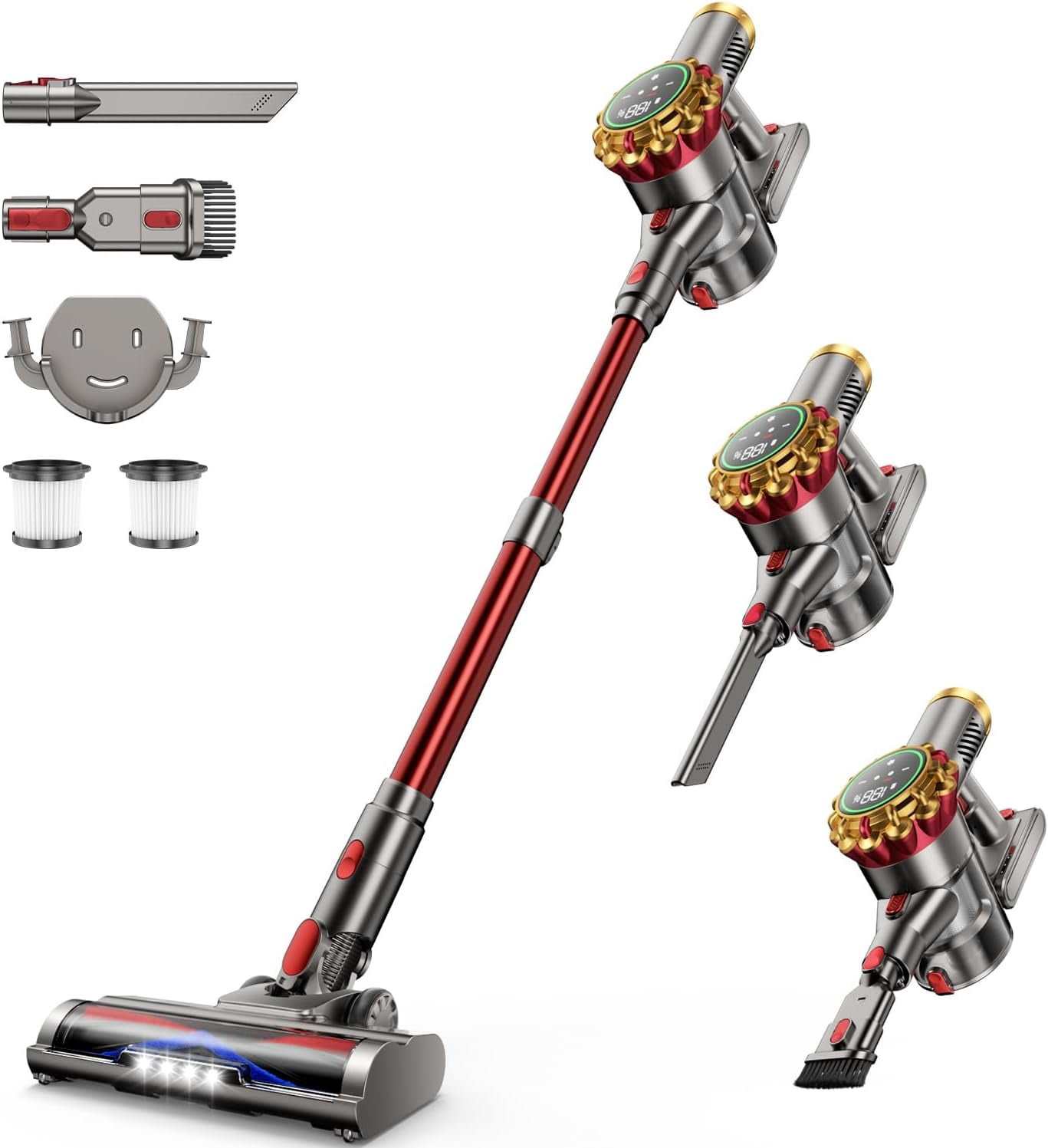 Cordless Vacuum Cleaner 580W 50Kpa Cleaners For Home, 65 Mins Battery ...