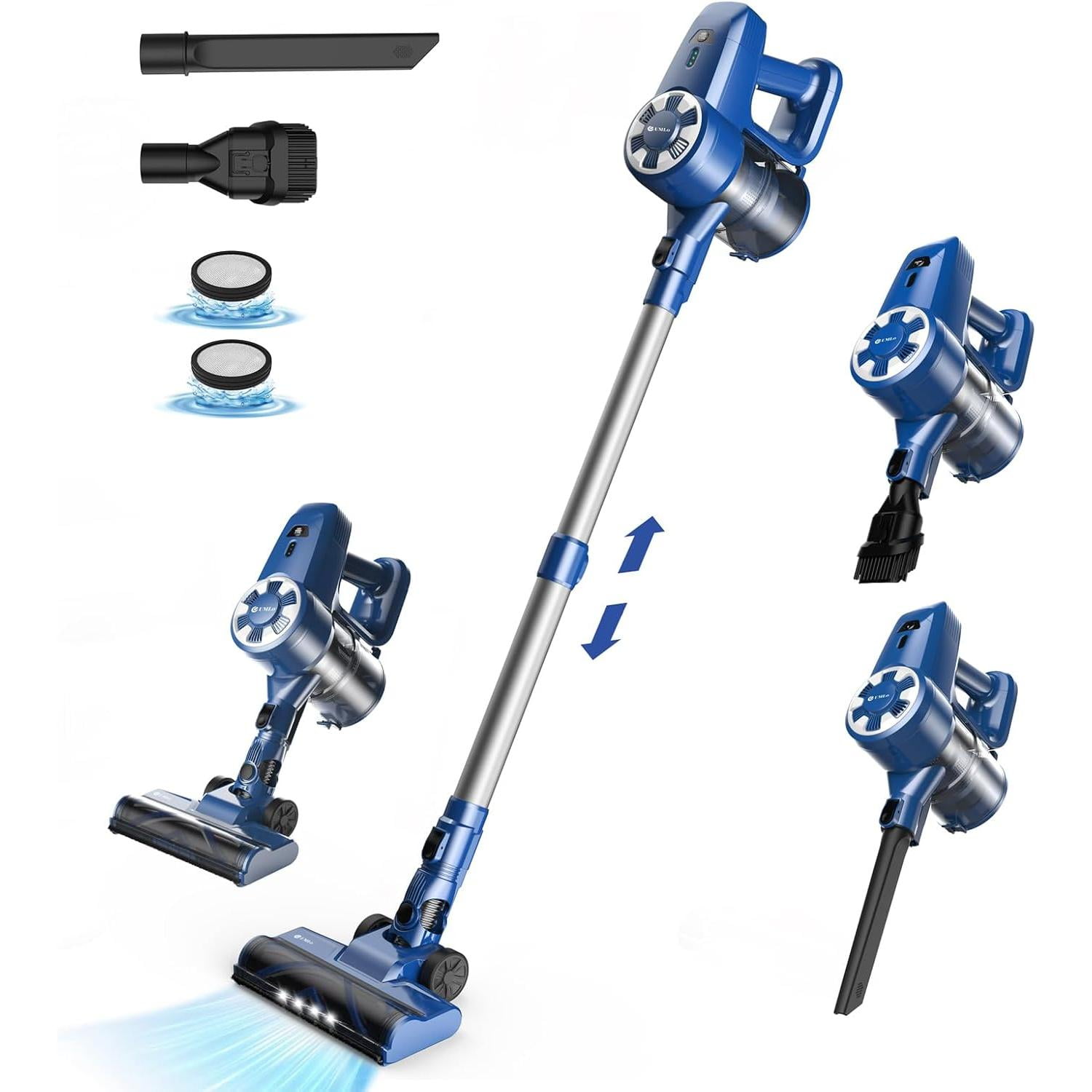 Cordless Vacuum Cleaner, 6-in-1 Lightweight Stick Vacuum with Powerful ...