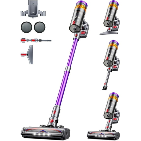 Cordless Vacuum Cleaner, 600W 50Kpa 70 Mins Vacuum Cleaners for Home ...