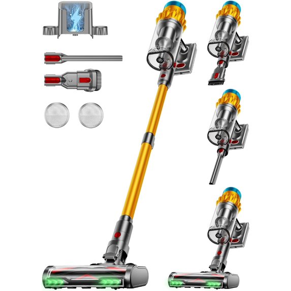 Cordless Vacuum Cleaner, 650W/55KPA/70 Mins Vacuum Cleaners for Home ...