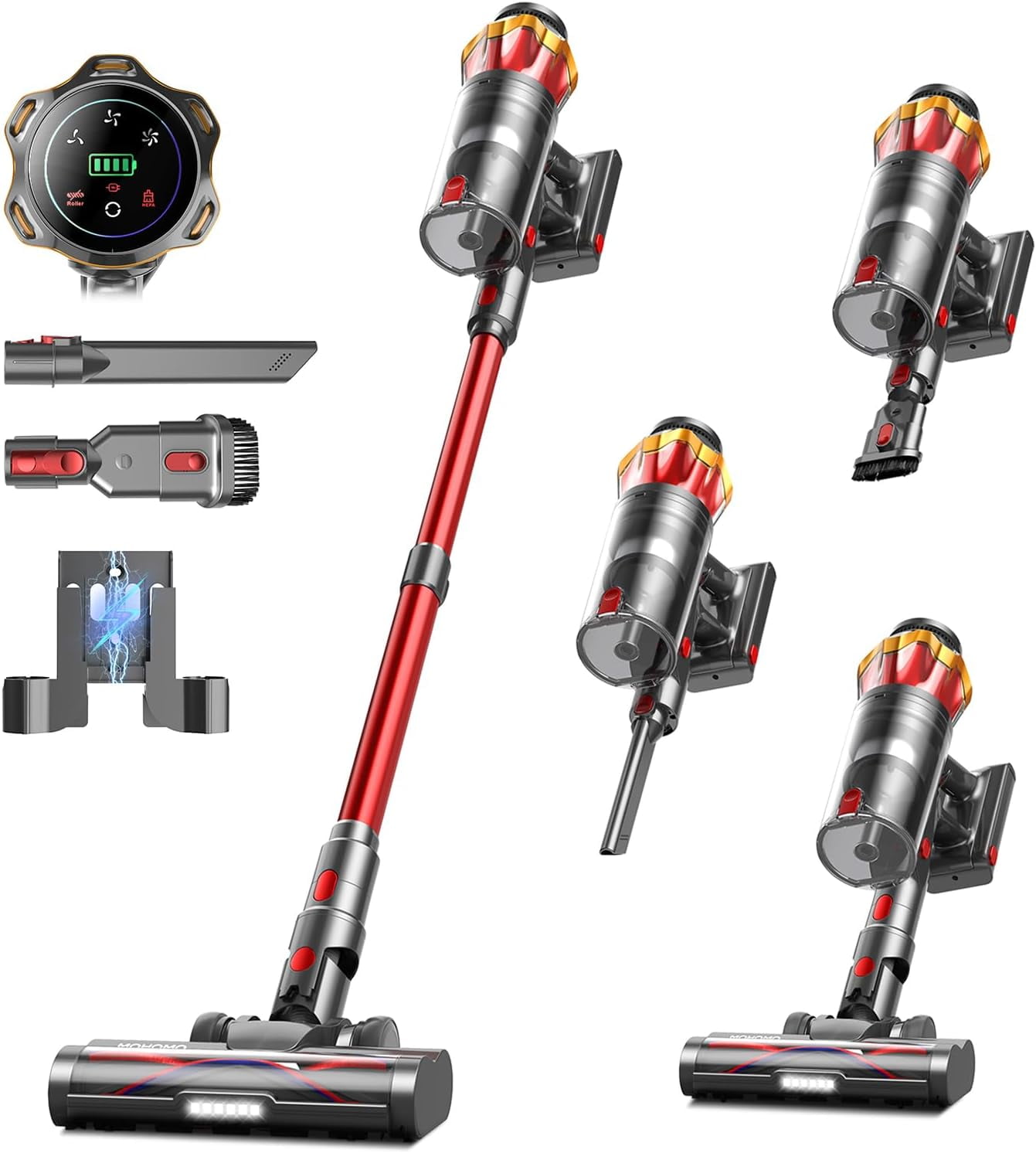 Cordless Vacuum Cleaner, 650W 55KPa 70Mins Vacuum Cleaners for Home ...