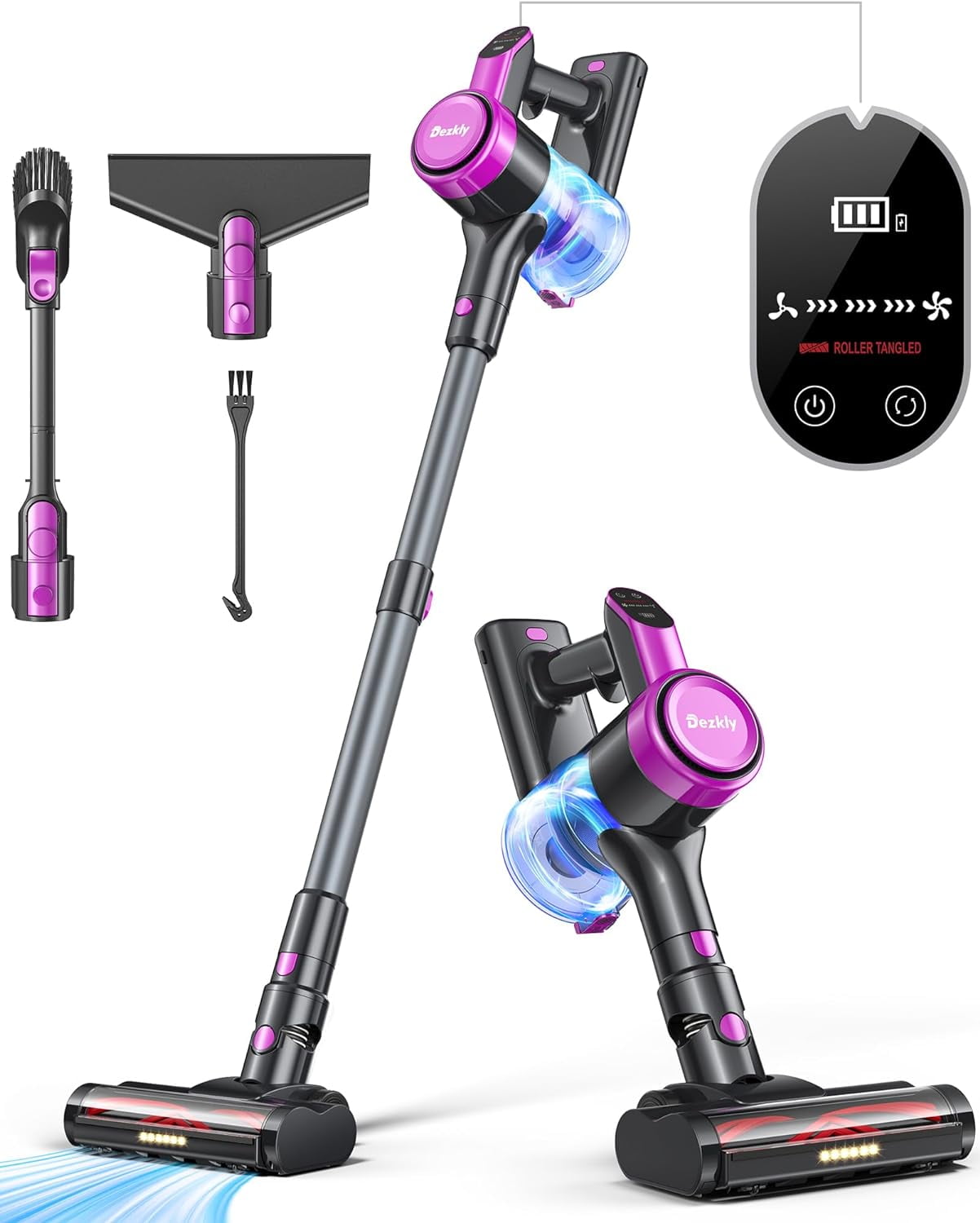 Cordless Vacuum Cleaner, 8 in 1 Lightweight Stick Vacuum with Sofa ...