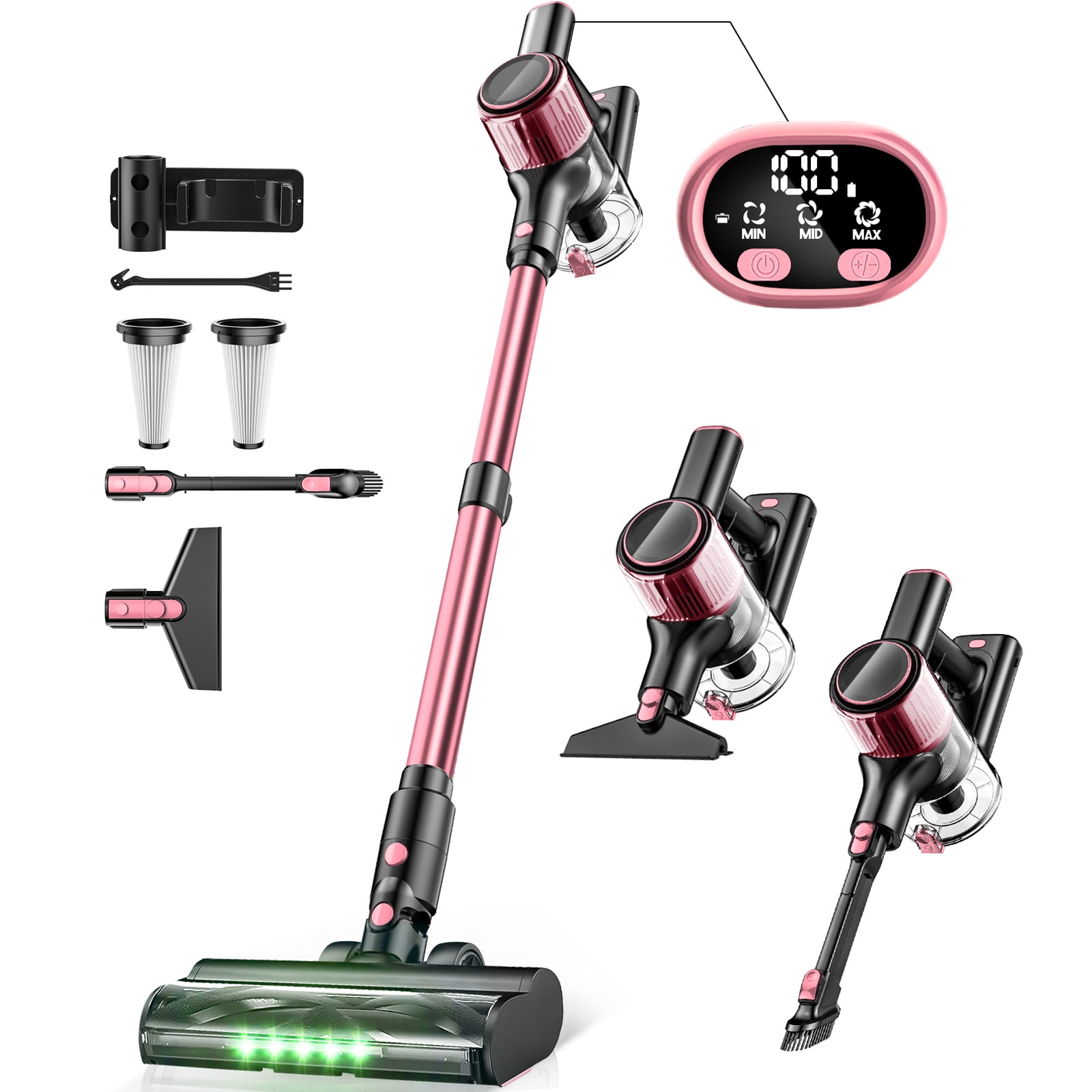 Cordless Vacuum Cleaner, 30Kpa/350W 8 in 1 Powerful Stick Vacuum, with ...