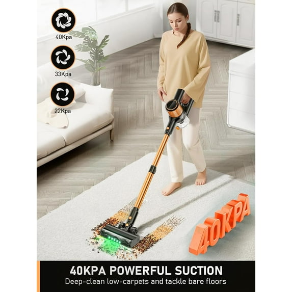 Cordless Vacuum Cleaner, 8 in 1 Vacuum Cleaner for Home with LED ...