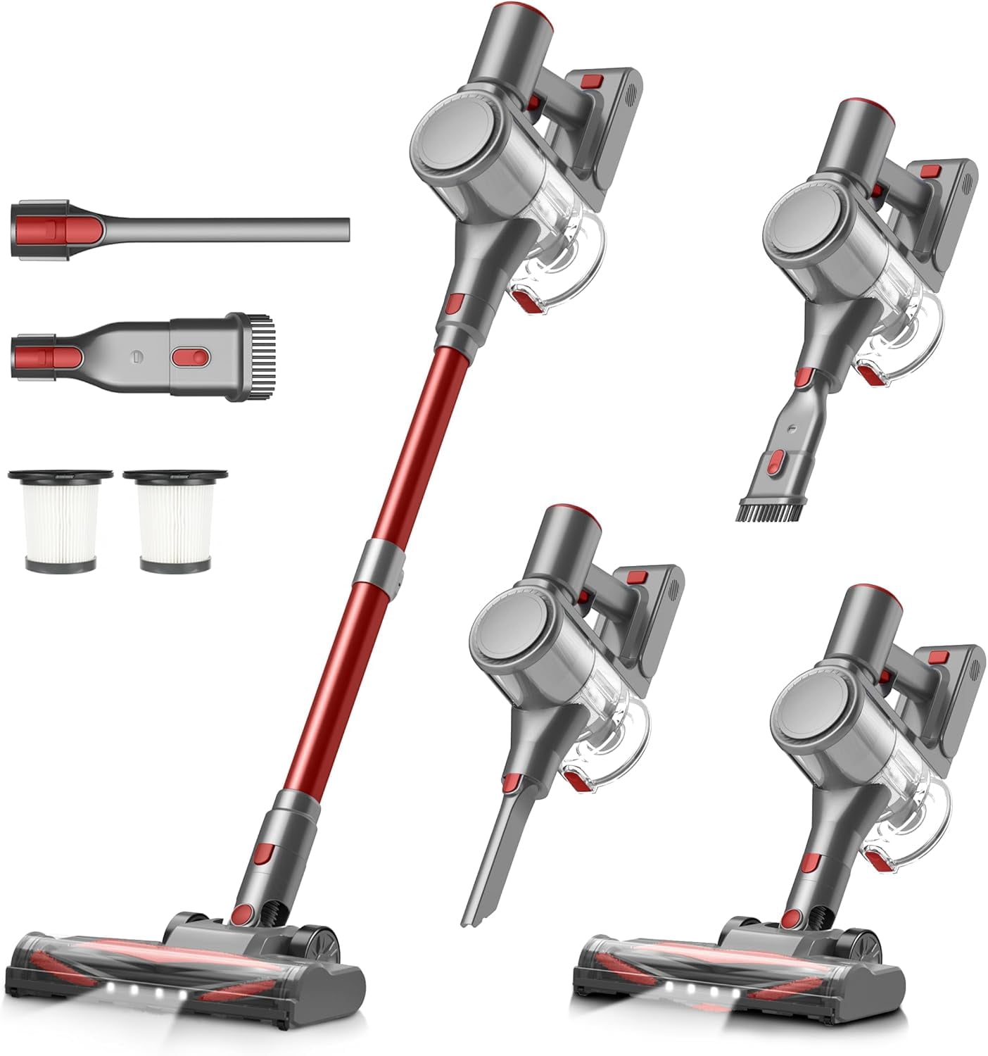 Cordless Vacuum Cleaner for Home,450W /40Kpa 50Mins Stick Vacuum,Anti ...