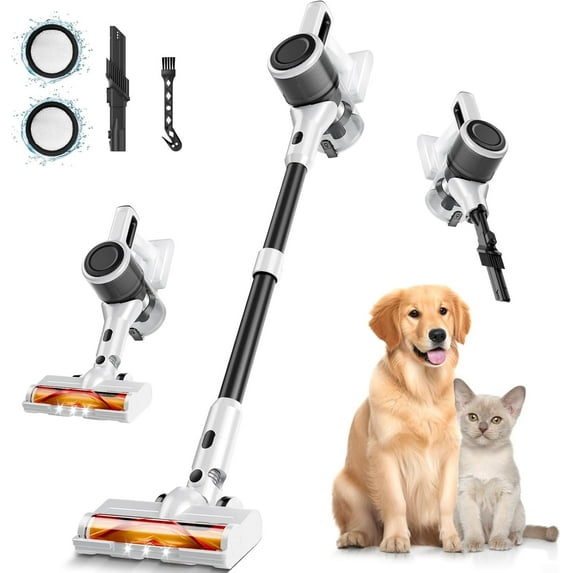 Cordless Vacuum Cleaner for Home, 8-in-1 Lightweight Stick Vacuum with ...