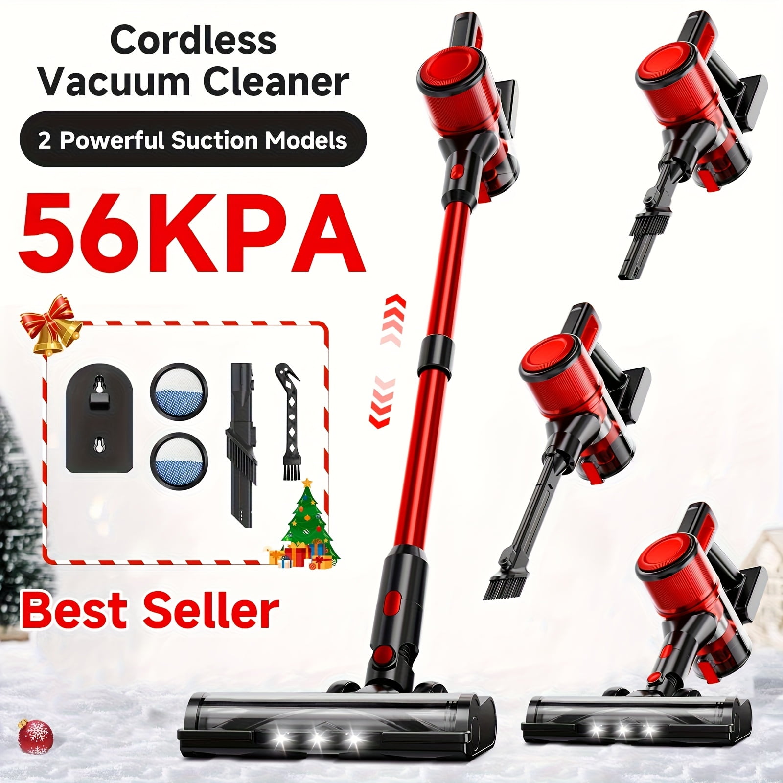 Cordless Vacuum Cleaner for Home | Lightweight, 68Kpa Stick Vacuum with ...