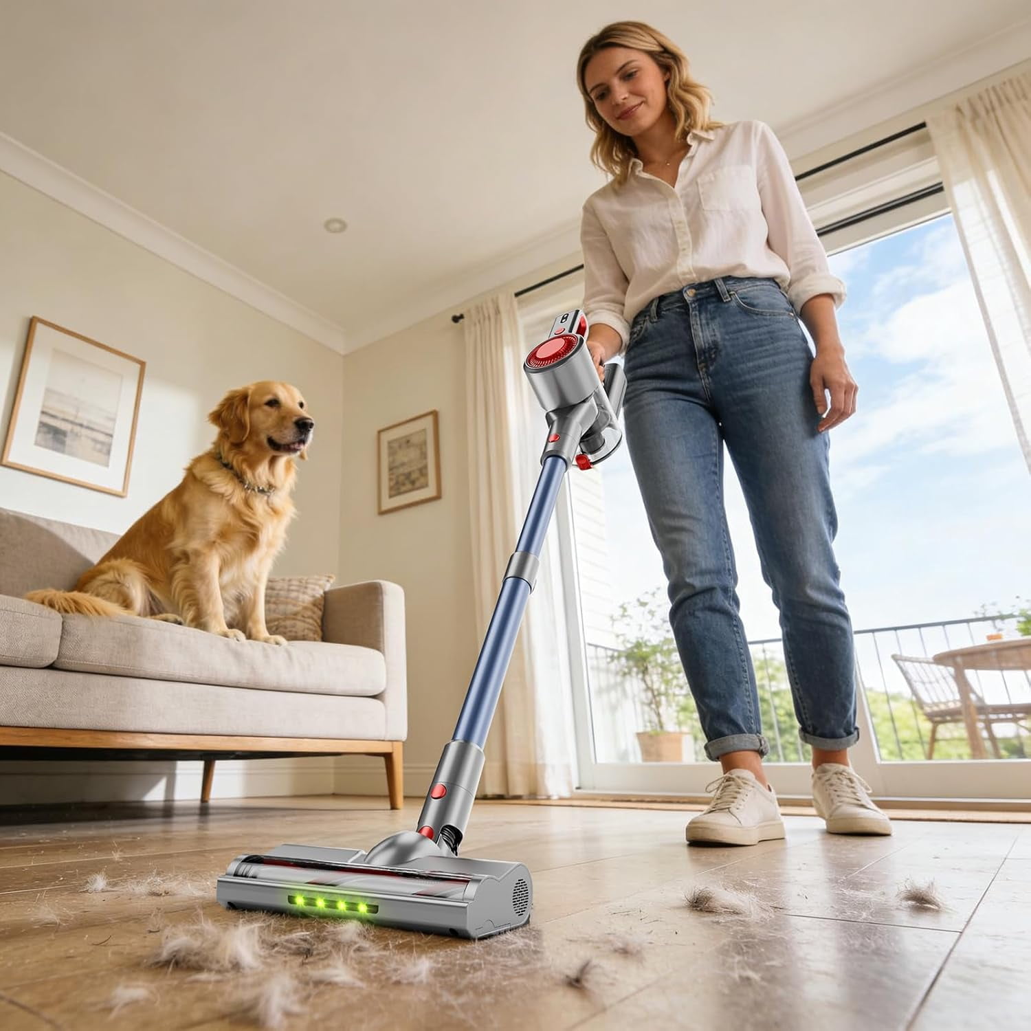 Cordless Vacuum Cleaner for Home, Powerful Stick Vacuum with ...