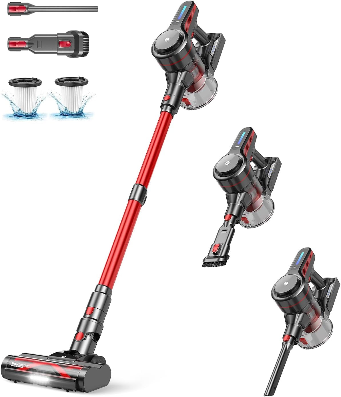 Cordless Vacuum Cleaner, Stick Vacuum with Powerful Suction, 45Mins ...