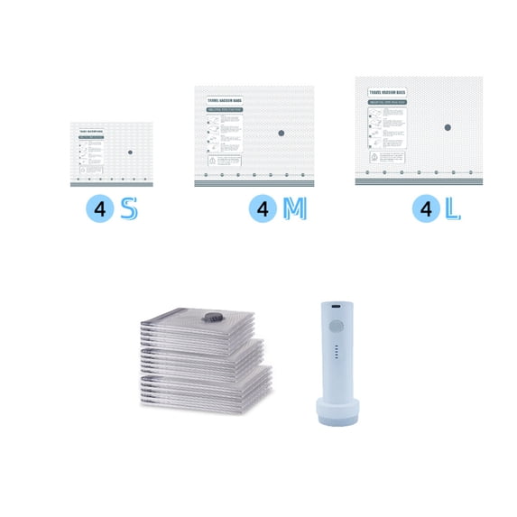 Cordless Vacuum Storage Bags for Travel Rechargeable Compression Bags ...