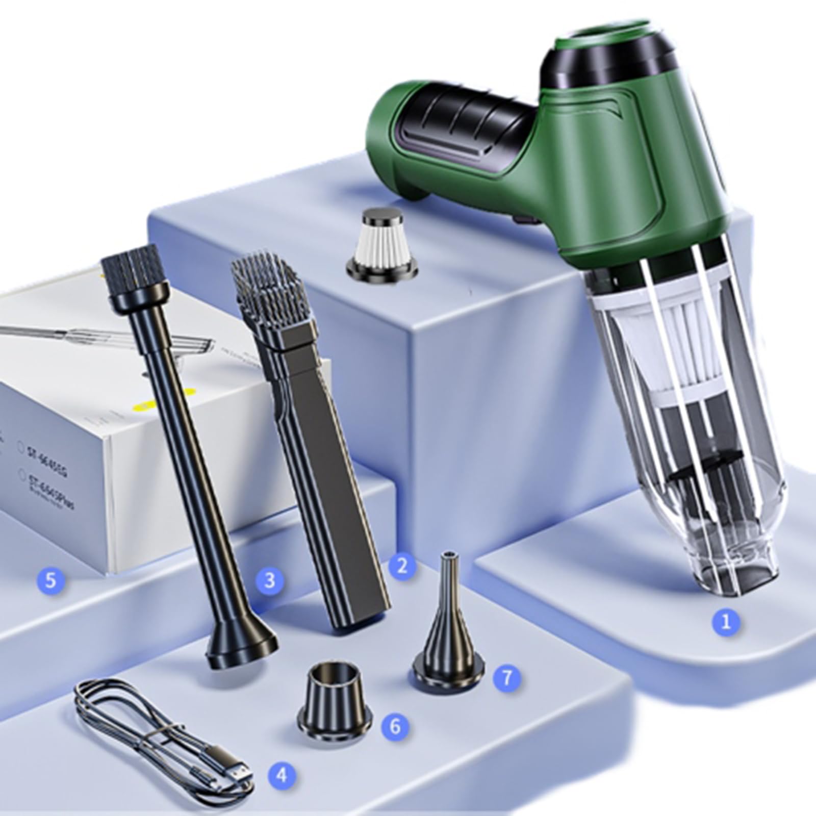 Cordless Vacuum, Vacuum Cleaner, Compressed Air Capsule Electric Air ...