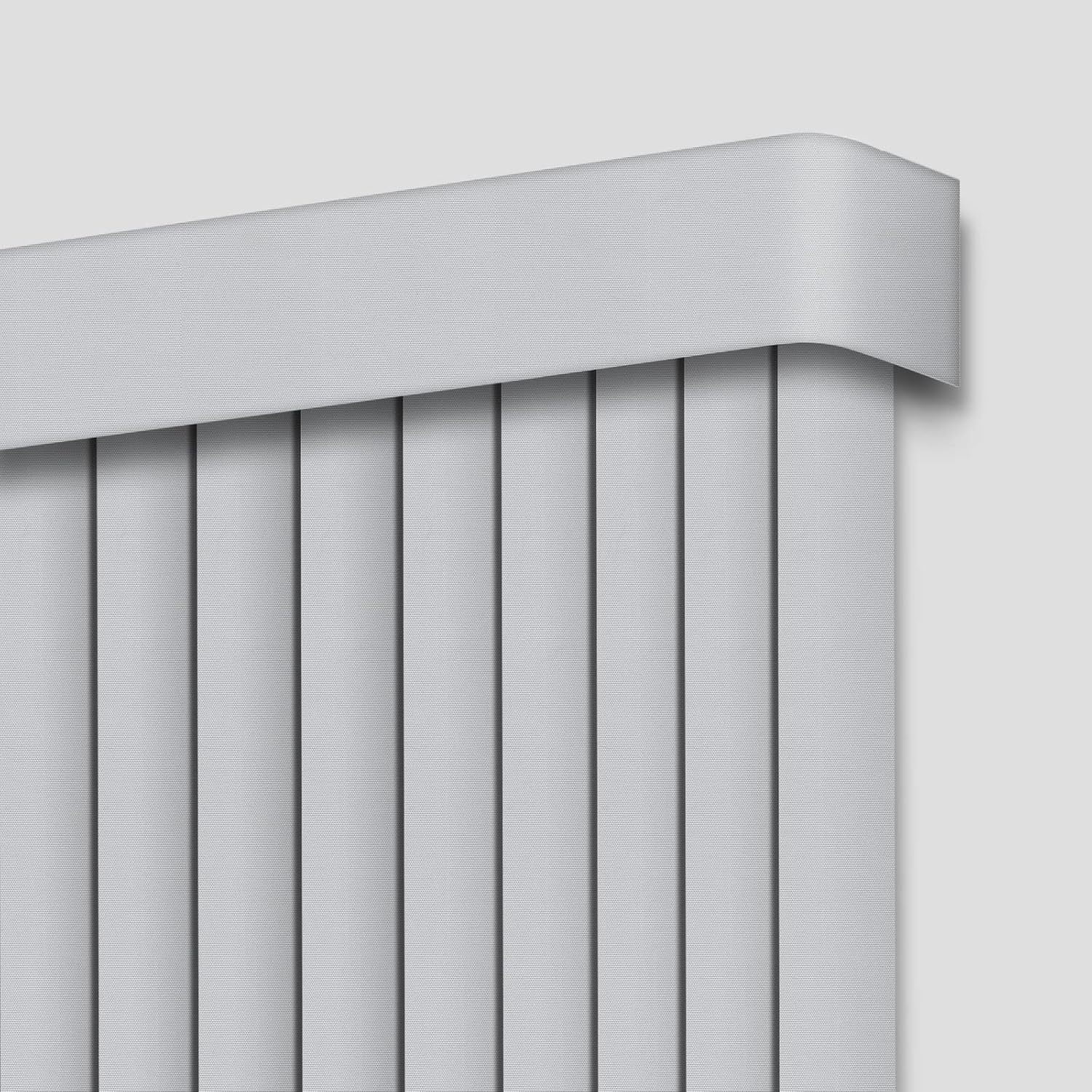 Cordless Vertical Blinds Window Blind, Light Grey Blackout Fabric ...