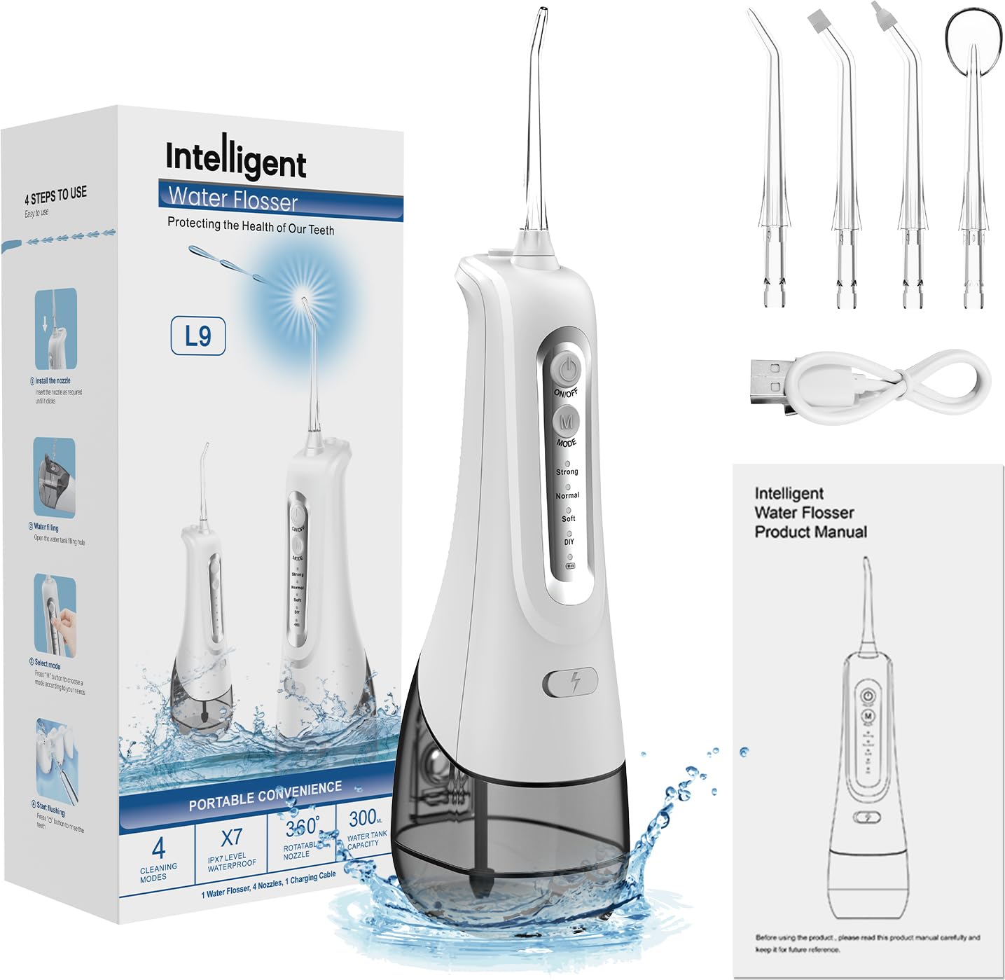 Cordless Water Dental Flosser STF9 Teeth Pick Portable Rechargeable ...