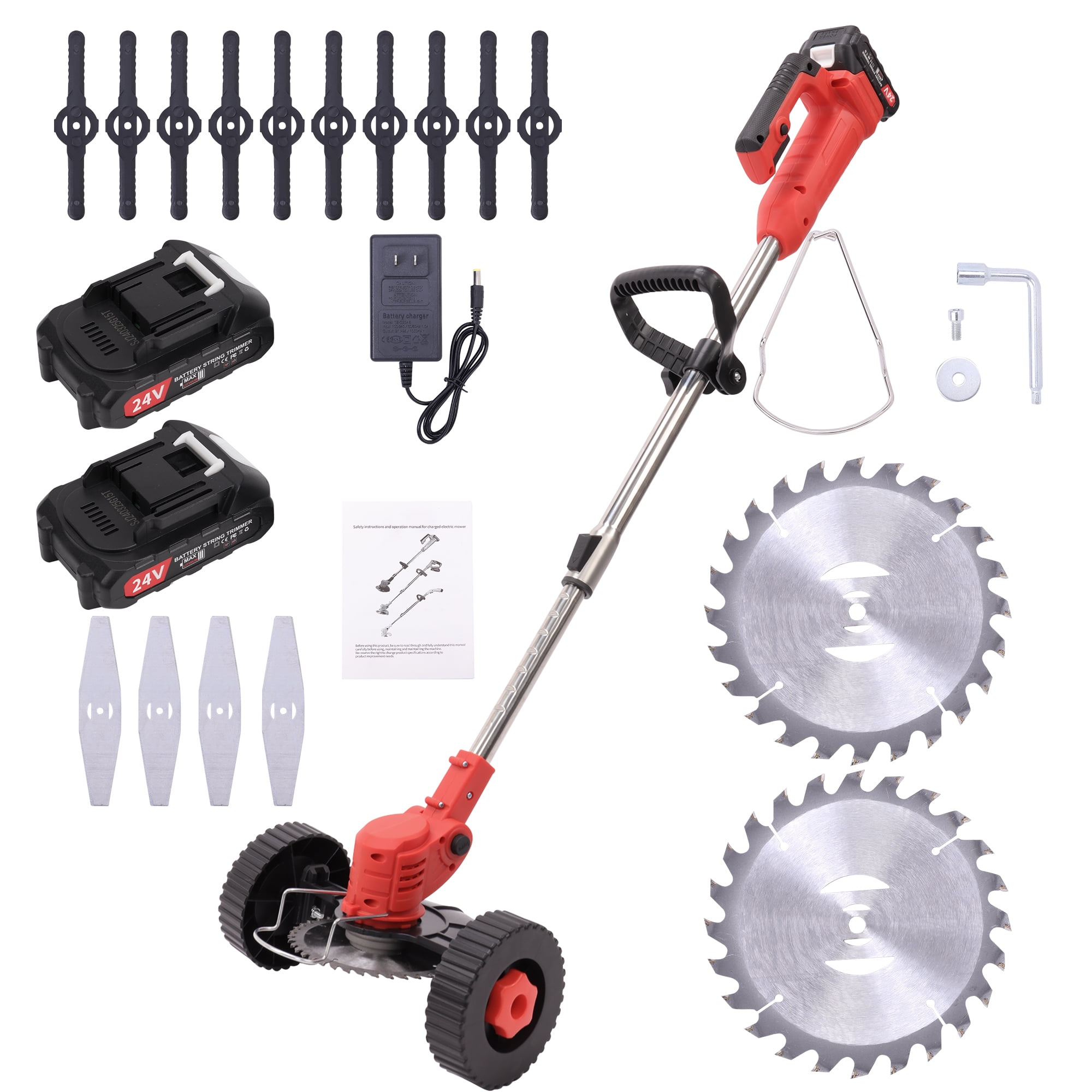 Cordless Weed Eater Electric Brush Cutter Lawn Edger Grass String ...