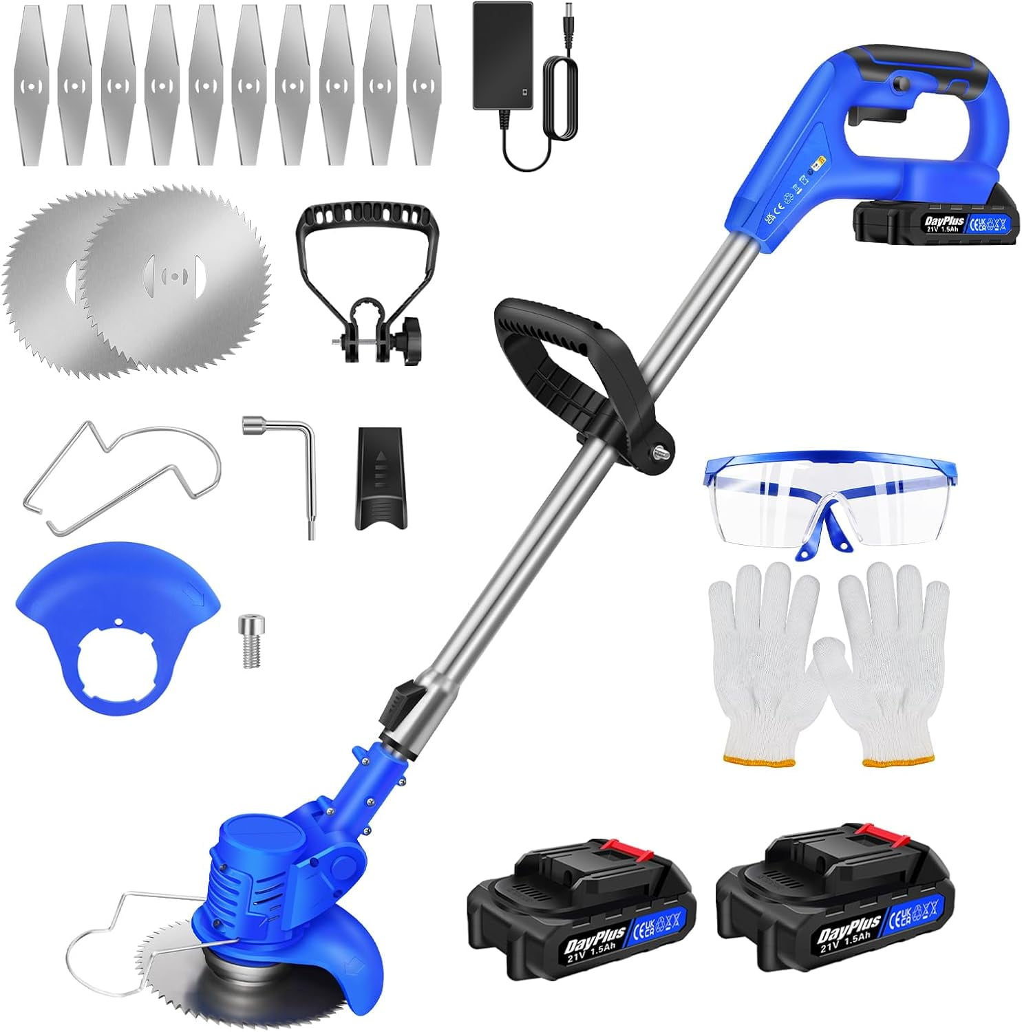 Cordless Weed Wacker | 21V Battery Powered Electric Grass Trimmer | 3 ...