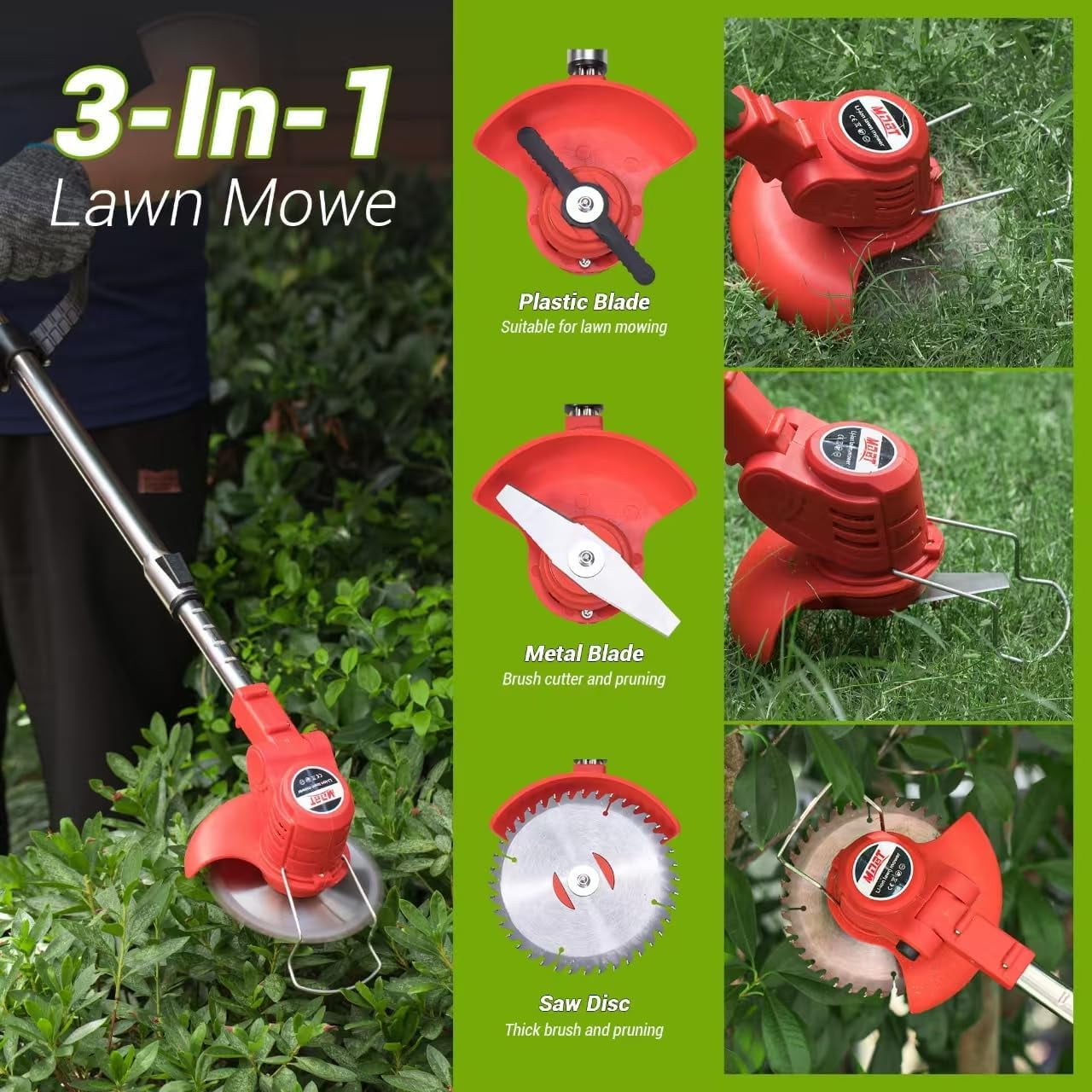 Cordless Weed Wacker 21V Electric Eater Battery Powered with 2pcs ...