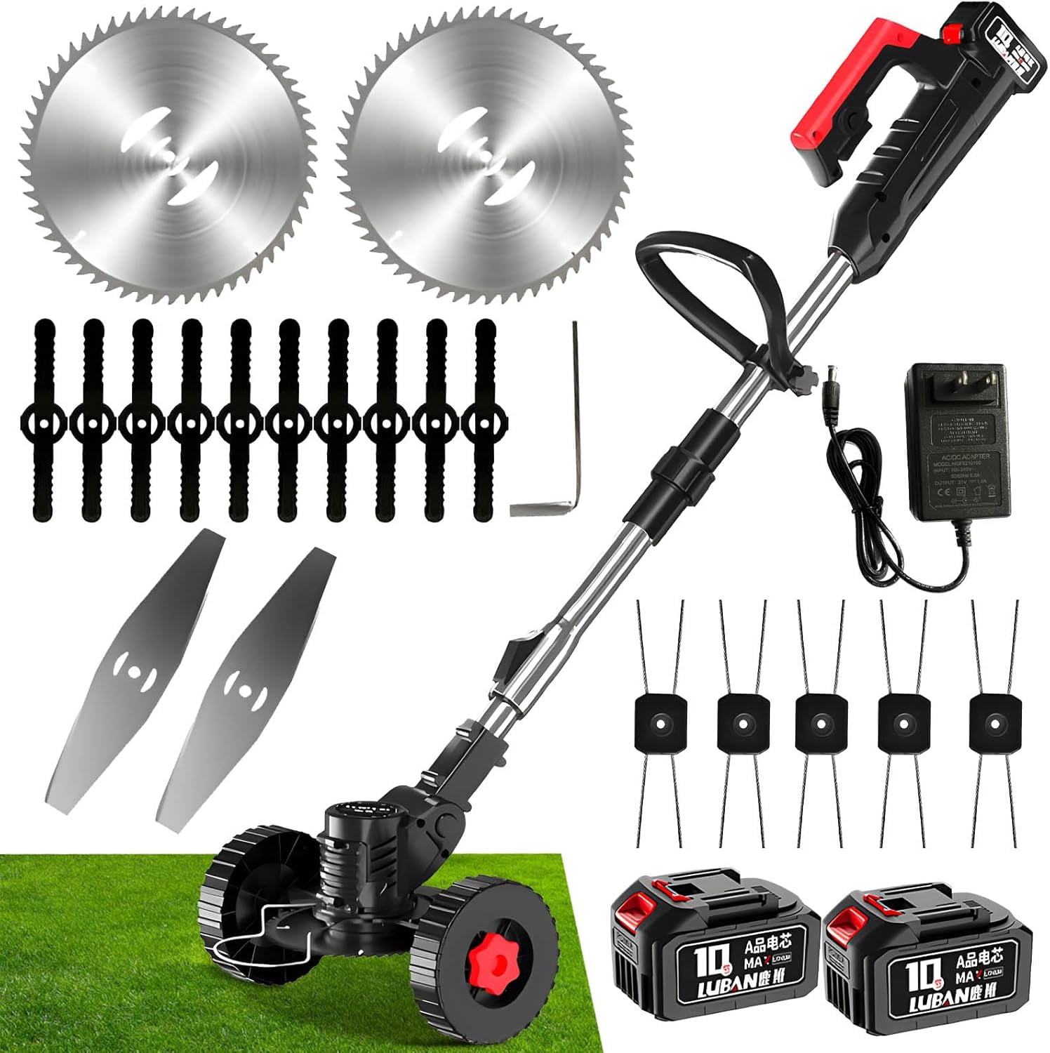 Cordless Weed Wacker with Auto Line Feed, String Trimmer with 4 Types ...
