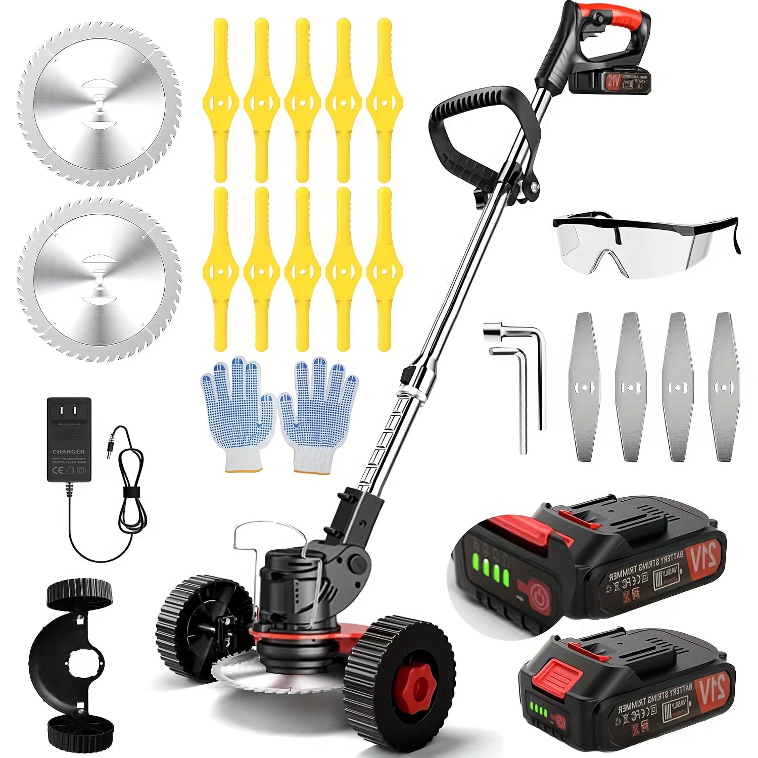 Cordless Weed Wacker, Battery Powered Weed Wacker 3 In 1 Rechargeable ...