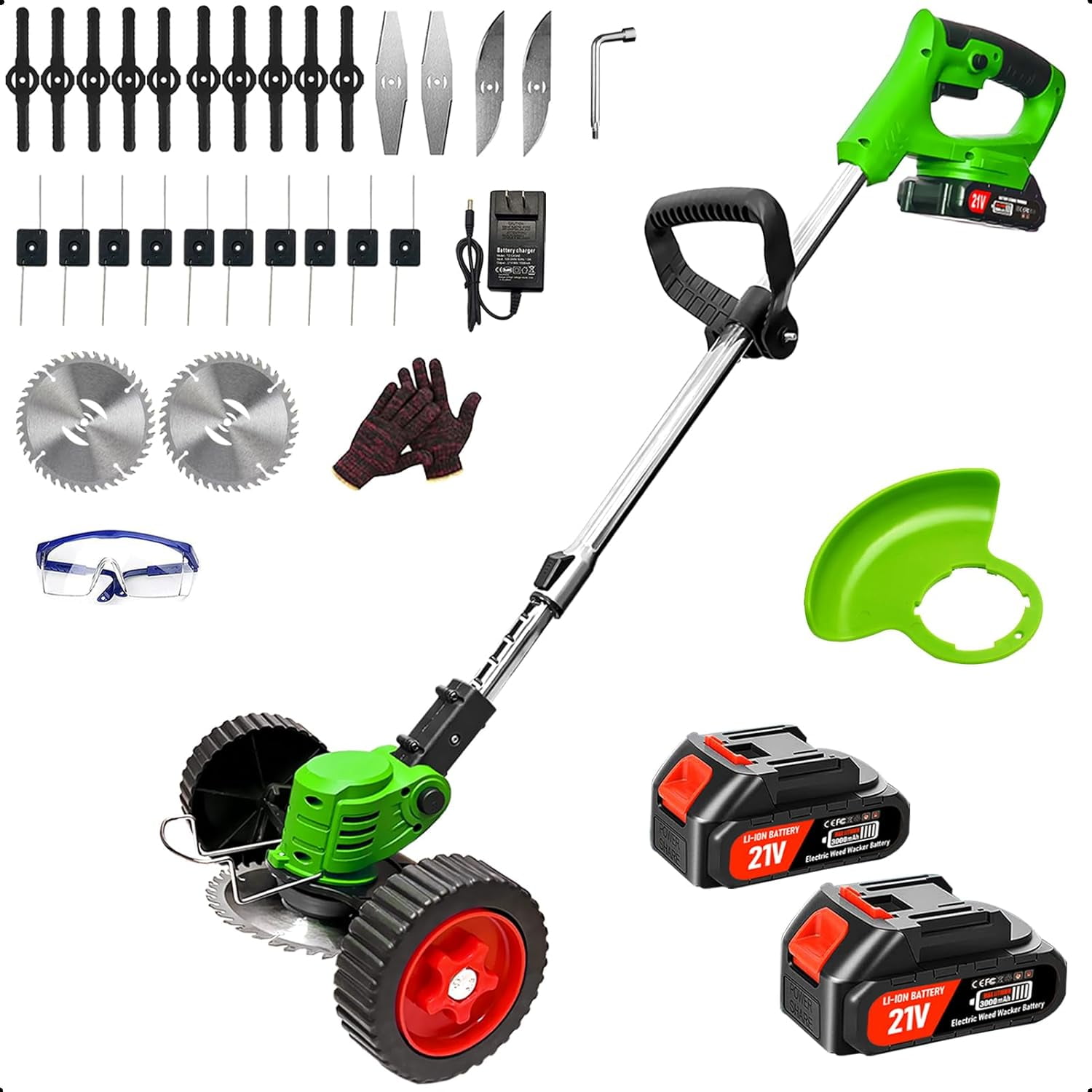 Cordless Weed Wacker Electric Edger 2.0Ah Battery Powered Lightweight ...