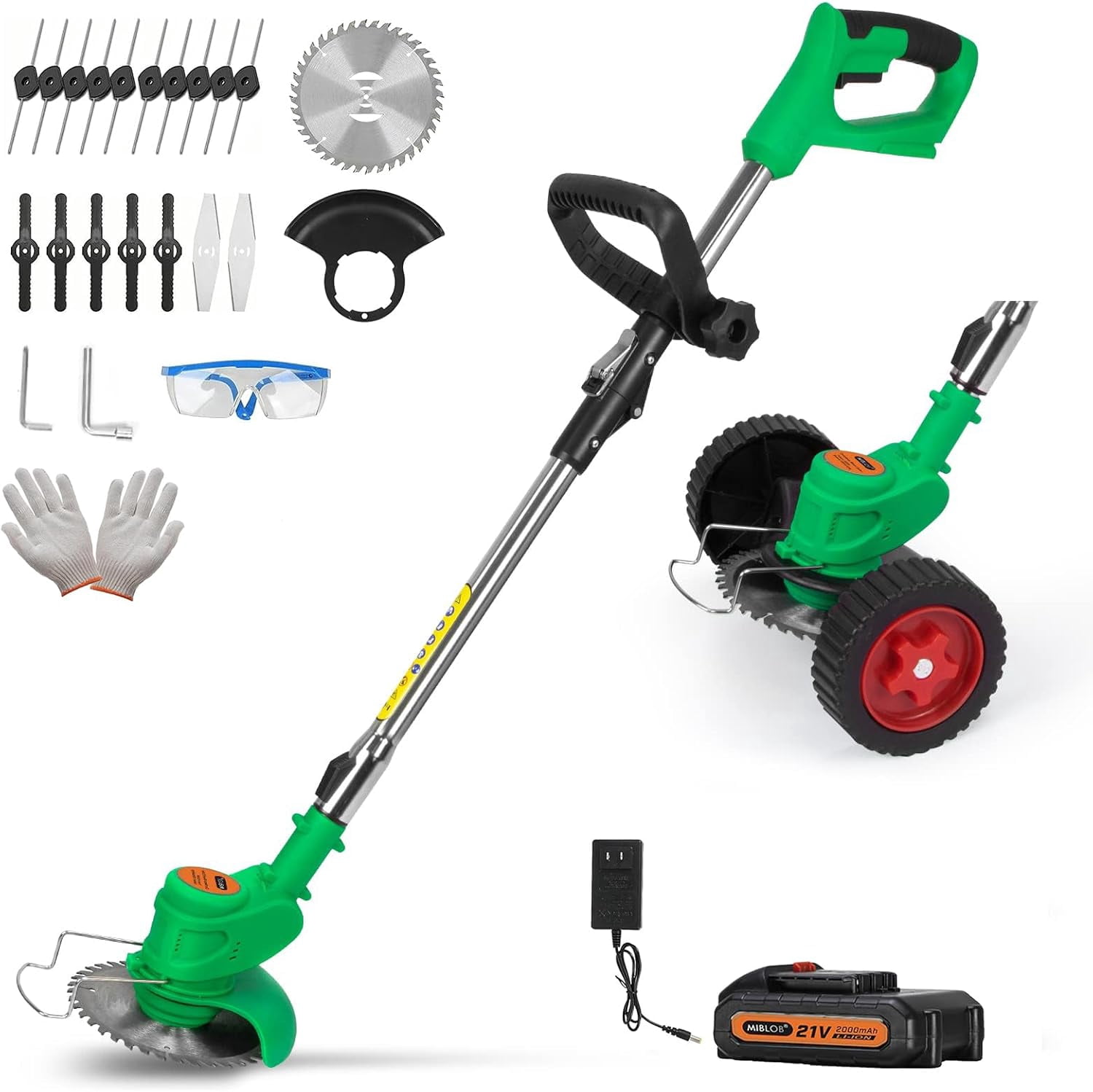 Cordless Weed Wacker,Weed Eater Battery Powered,Electric Lawn Edger ...