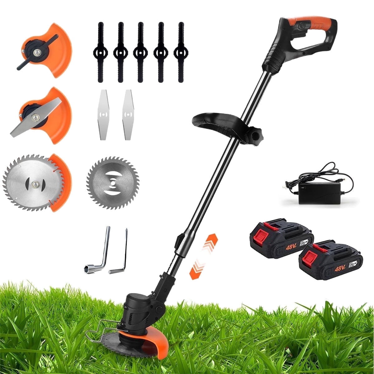 Cordless Weed Wacker ，Weed Trimmer with 2 Batteries, 3 in 1 Cordless ...