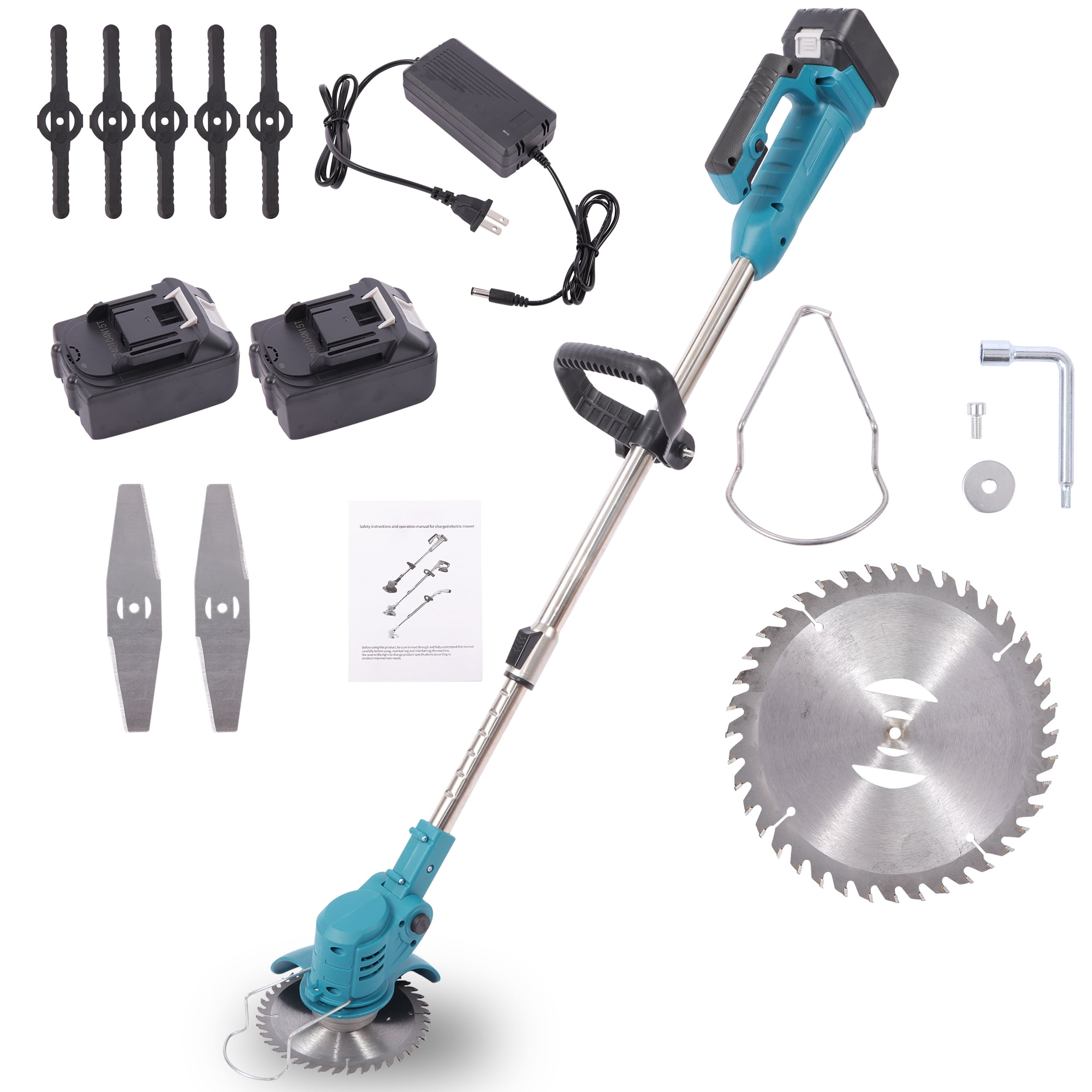 Cordless Weed Wacker, Weed Wacker Electric 3-in-1 with 3 Types Blades ...