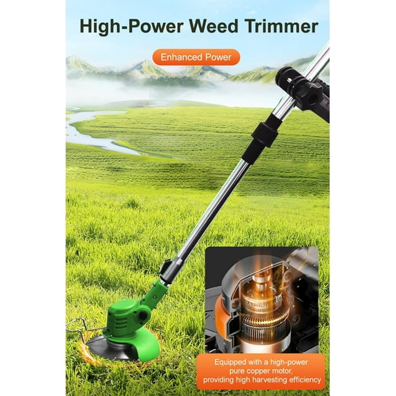 Cordless Weed Wacker with 2 Batteries, Lightweight Electric Grass ...