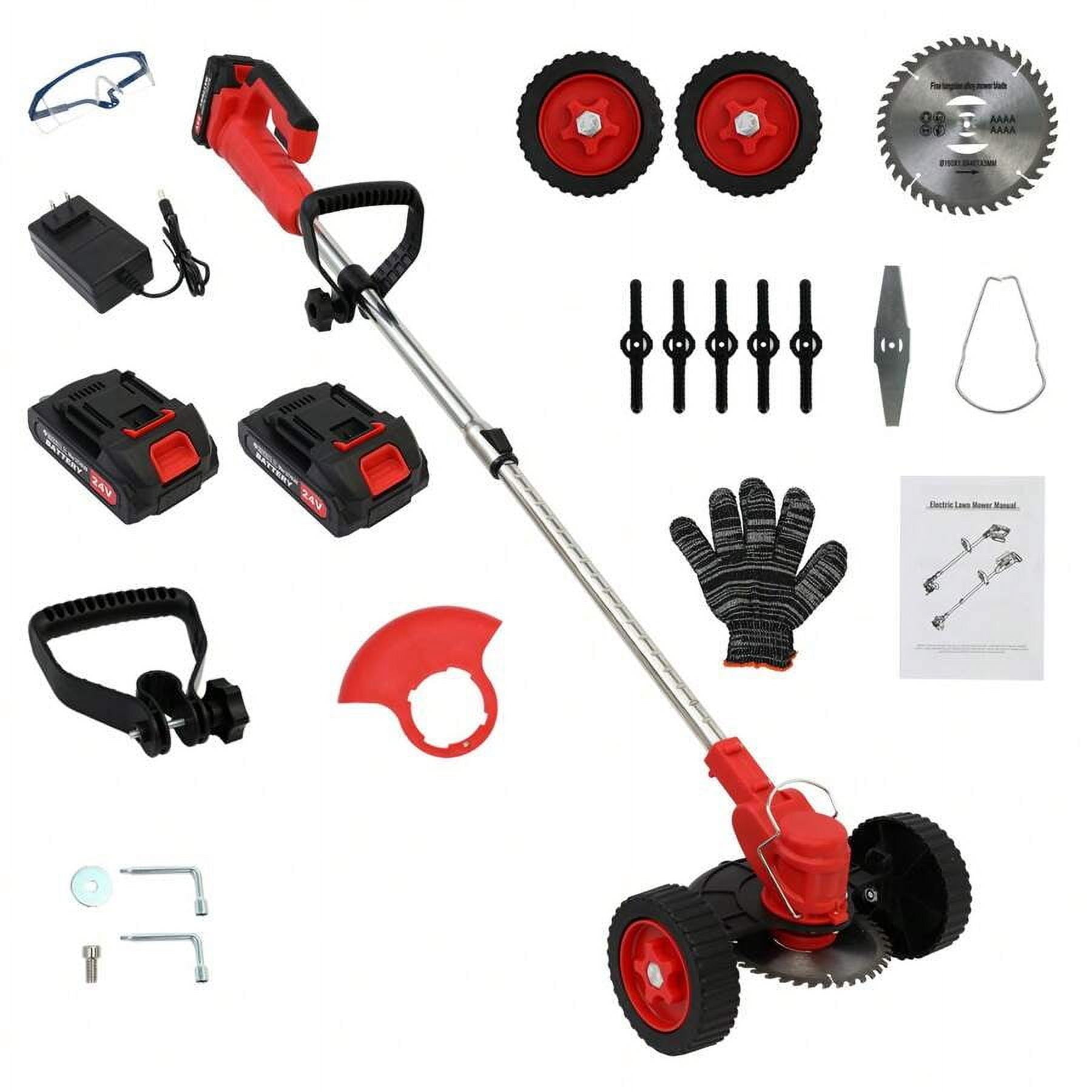 Cordless Weeds Eater Electric Brush Cutter Lawn Edger Grass String ...