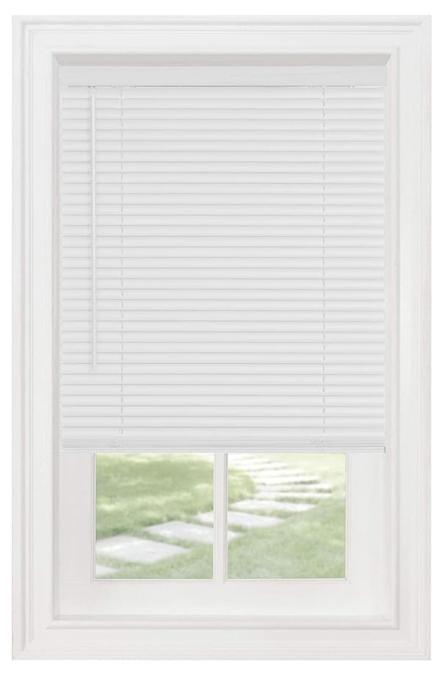 Cordless Window Blinds, Privacy & Light Filtering 1" Slats Vinyl Mini ...