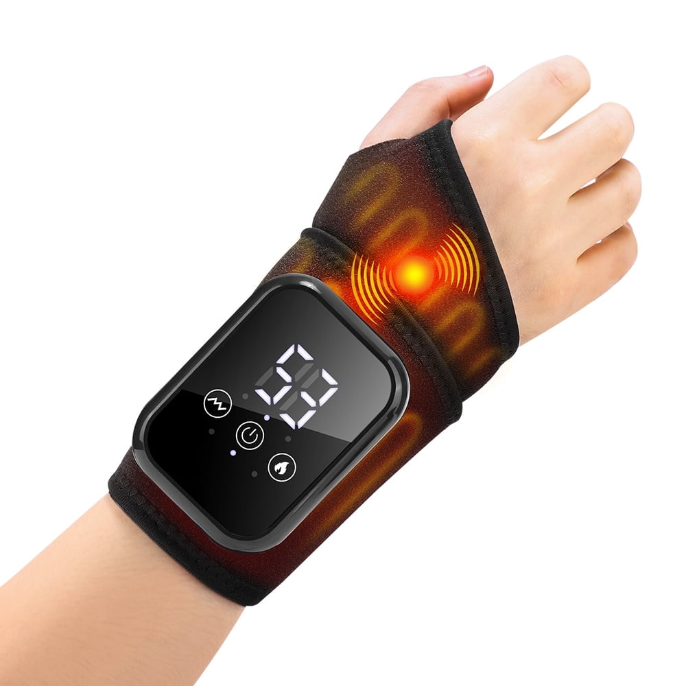 Cordless Wrist Heating Pad Wrap, Heated Wrist Brace Massager with 3 ...