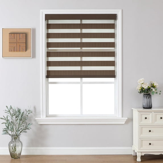 Cordless Zebra Blinds, Dual Layer Light Control with Light-Proof Cover ...