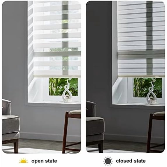 Cordless Zebra Blinds for Indoor Windows, Free-Stop Zebra Blinds ...
